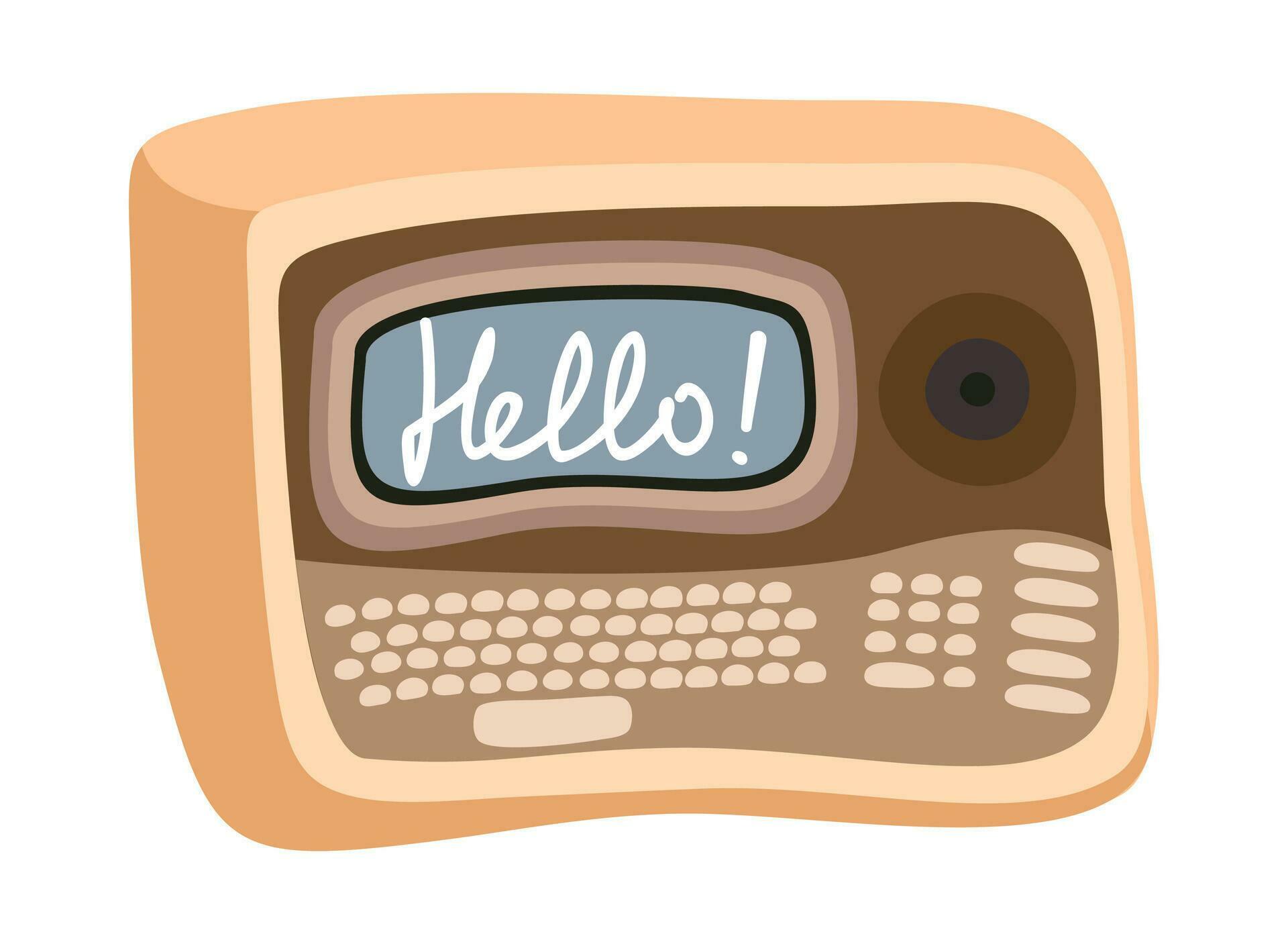 Retro interface. Old computer vector isolated illustration. 29589552 ...