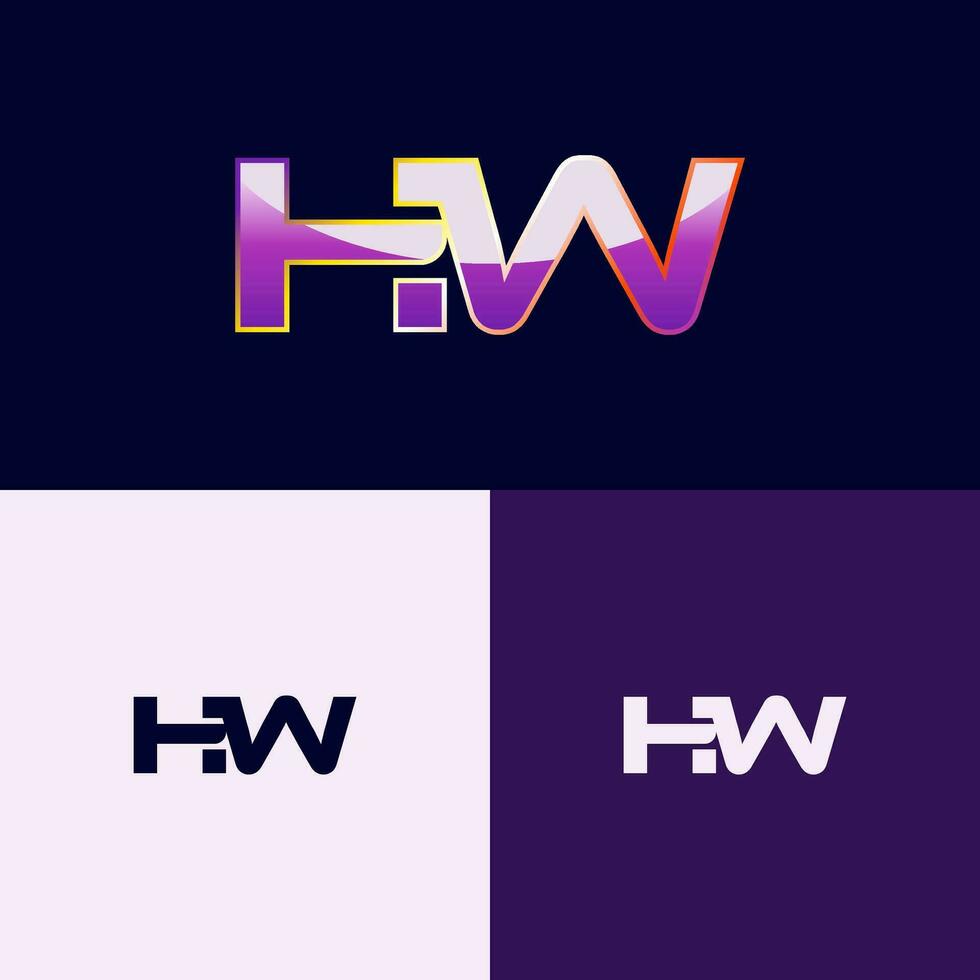 HW Initial Logo with Gradient Style for Brand Identity 29590740 Vector ... HW Initial Logo with Gradient Style for Brand Identity 29590740 Vector ...