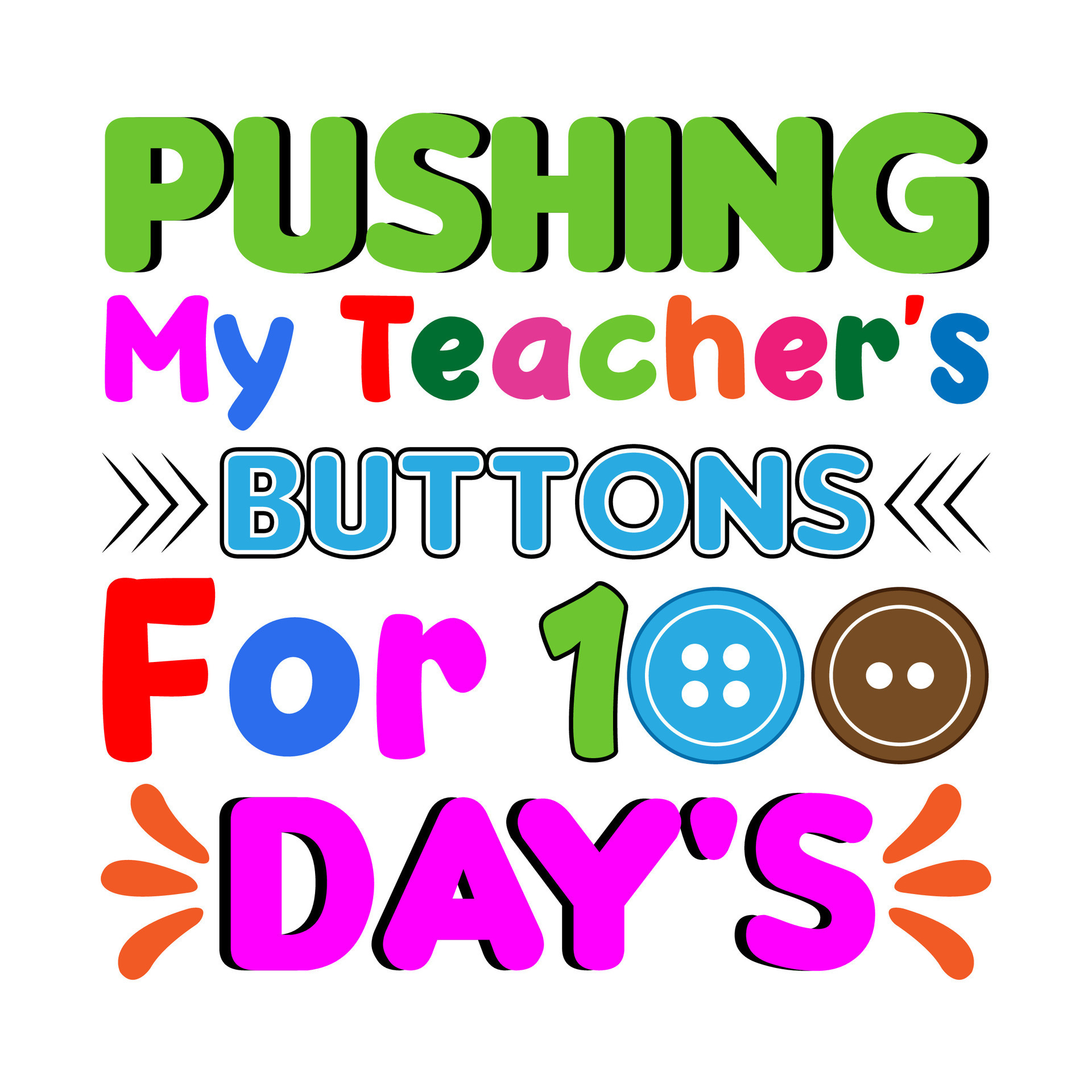 Pushing My Teachers Buttons For 100 Days 29592878 Vector Art At Vecteezy