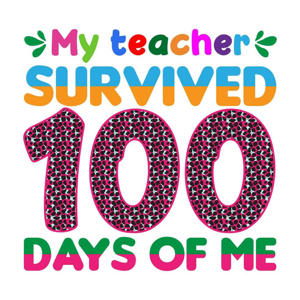 My Teacher Survived 100 Days Of Me 29592947 Vector Art At Vecteezy