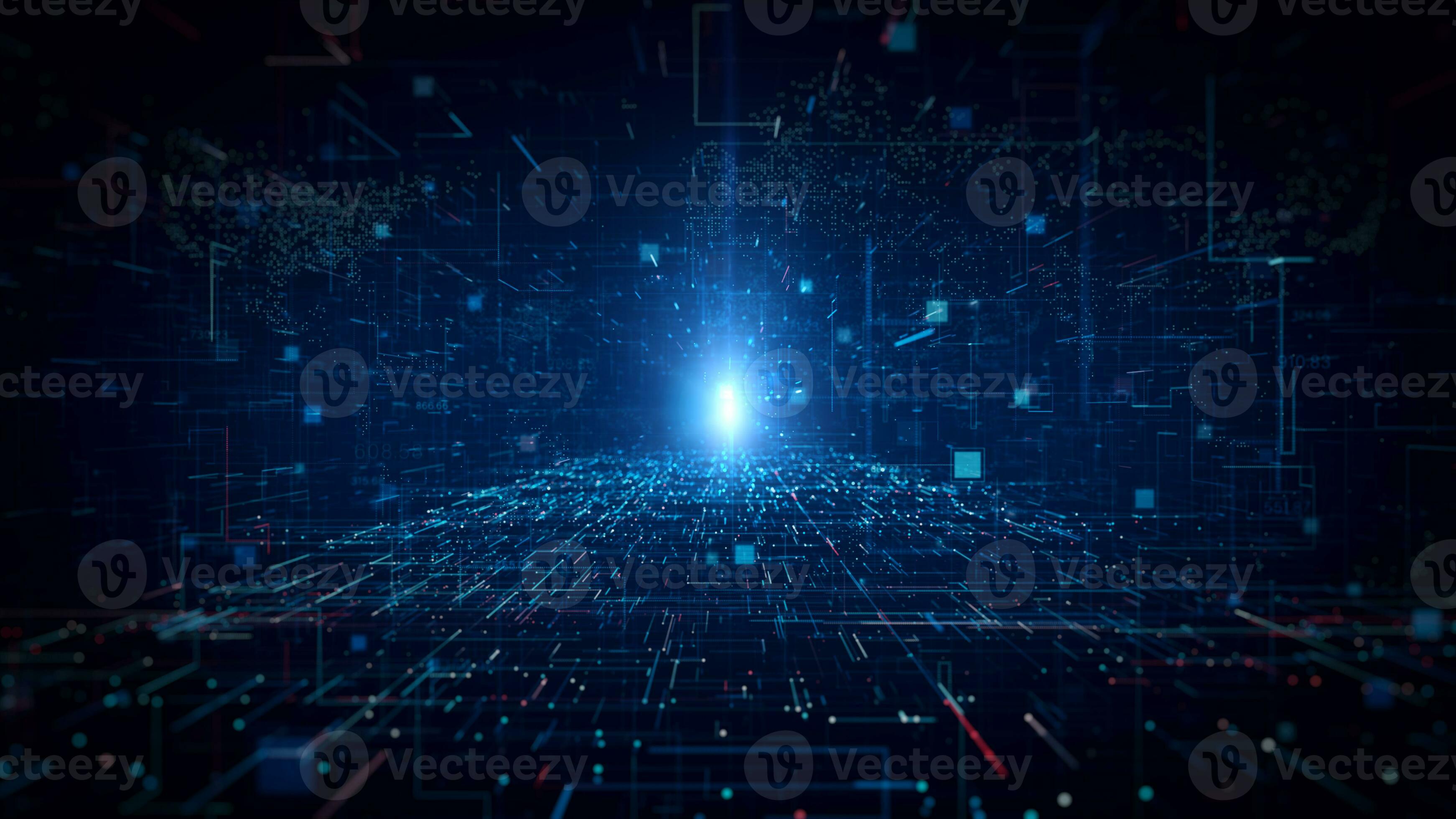 Digital Cyberspace with Digital Data Network Connections. High Speed Internet Connection and ...