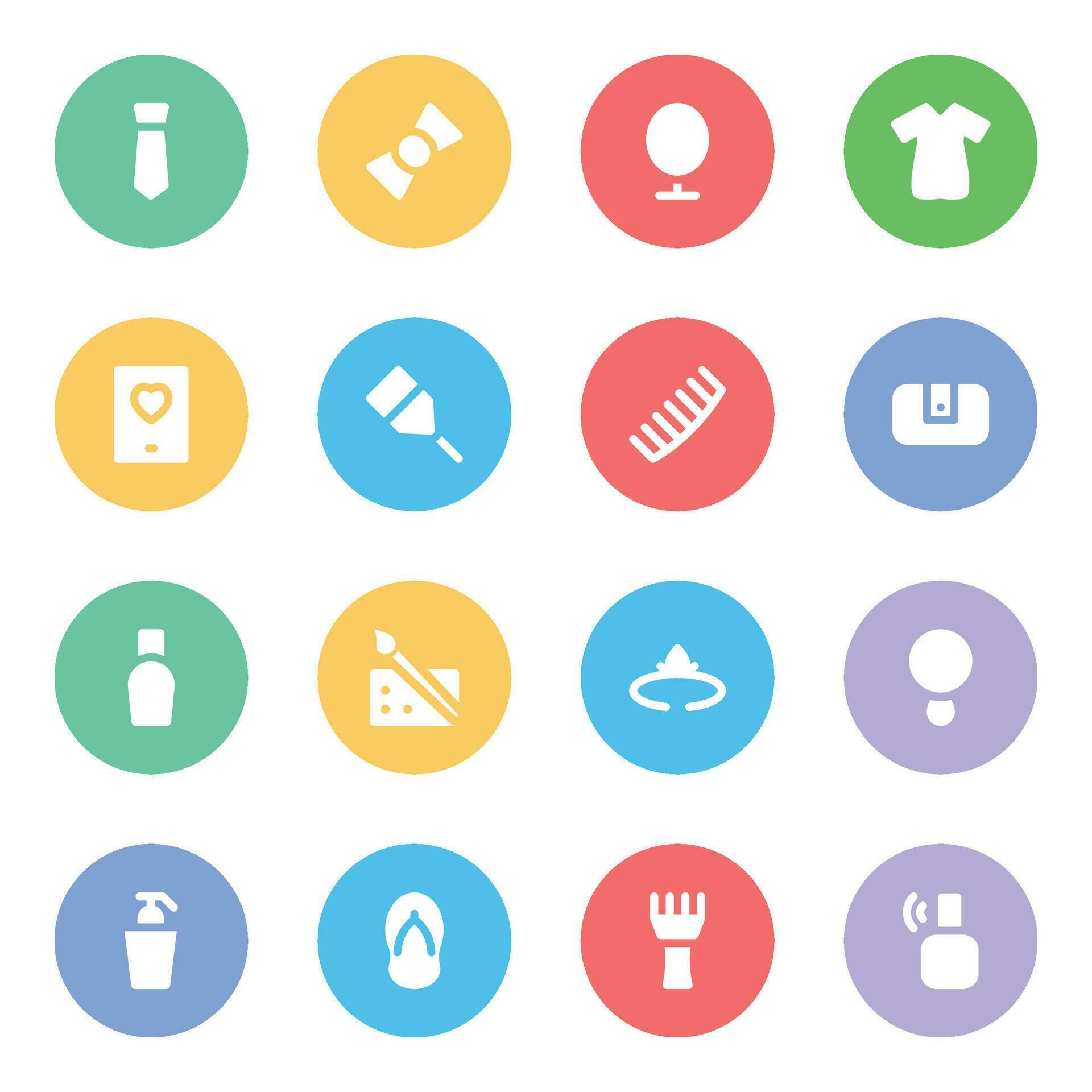 Pack Of Makeup And Accessories Flat Icons 29594492 Vector Art At Vecteezy