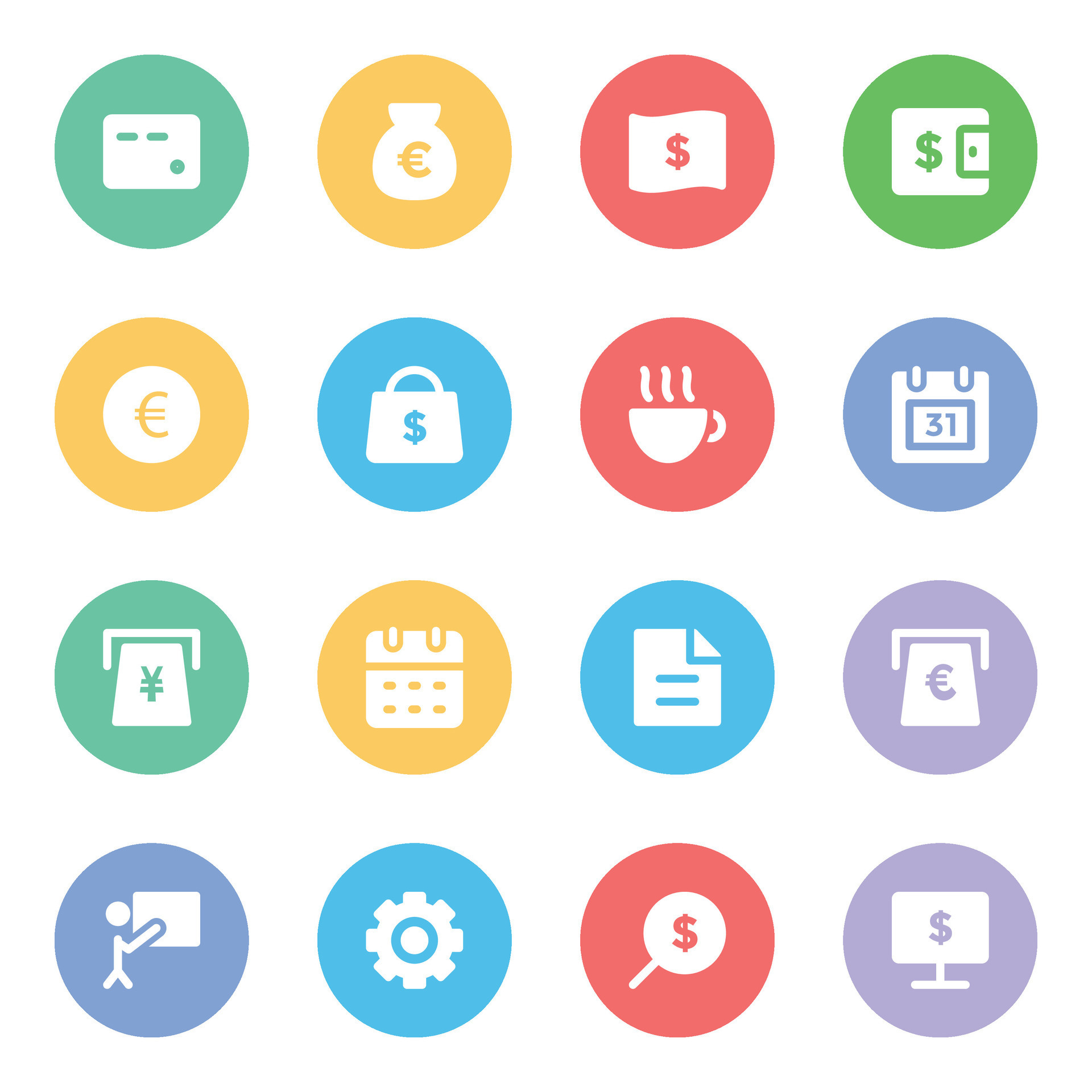 Set of Money Management Flat Icons 29594499 Vector Art at Vecteezy