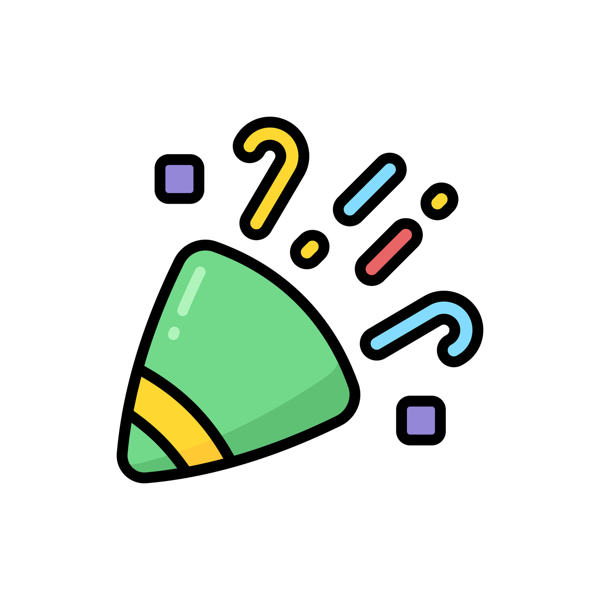 Confetti Cartoon Vector Icon Illustration. Birthday Party Icon Concept ...