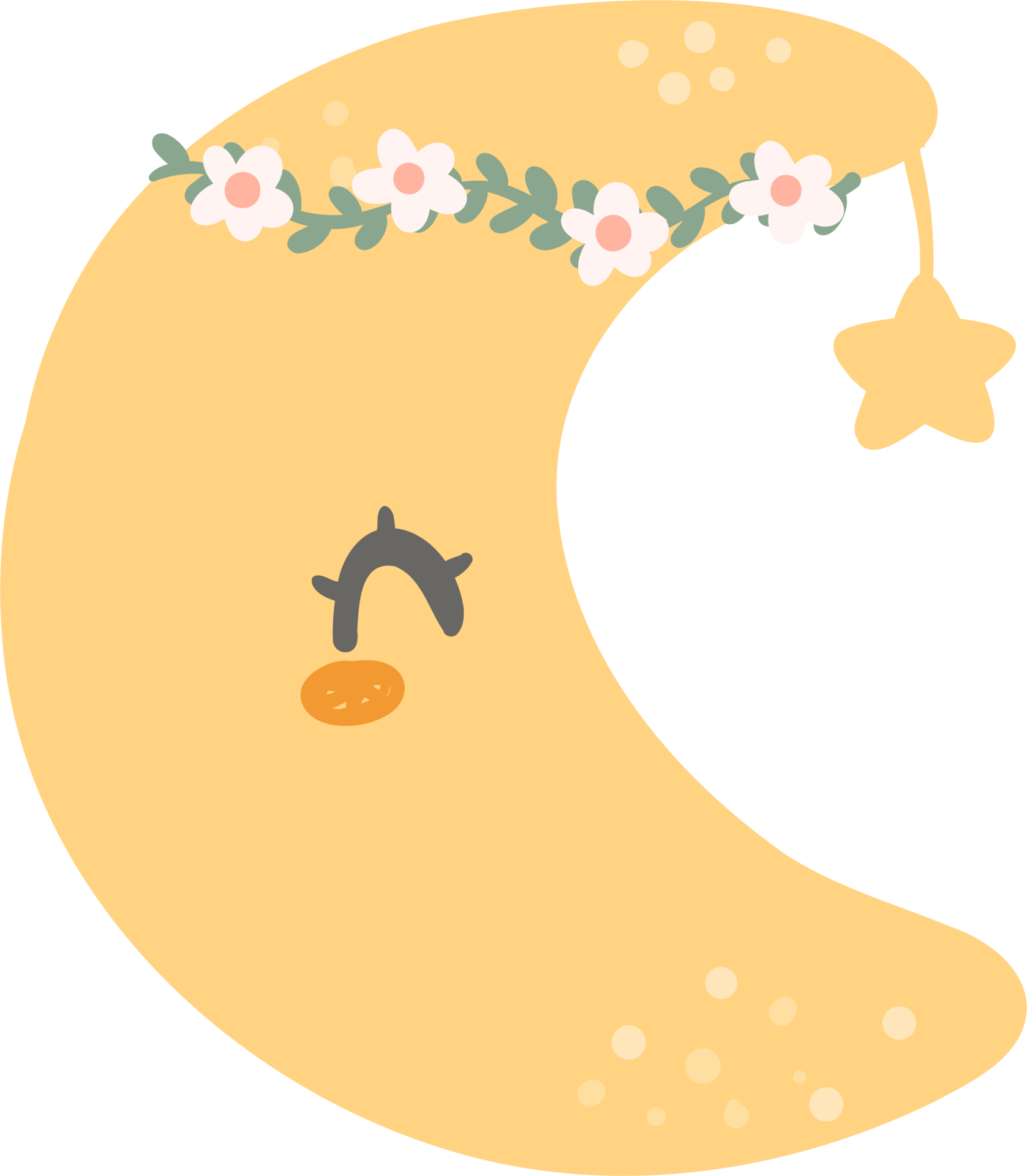 Cute Crescent Moon Kawaii Nusery Sky 29602665 Png