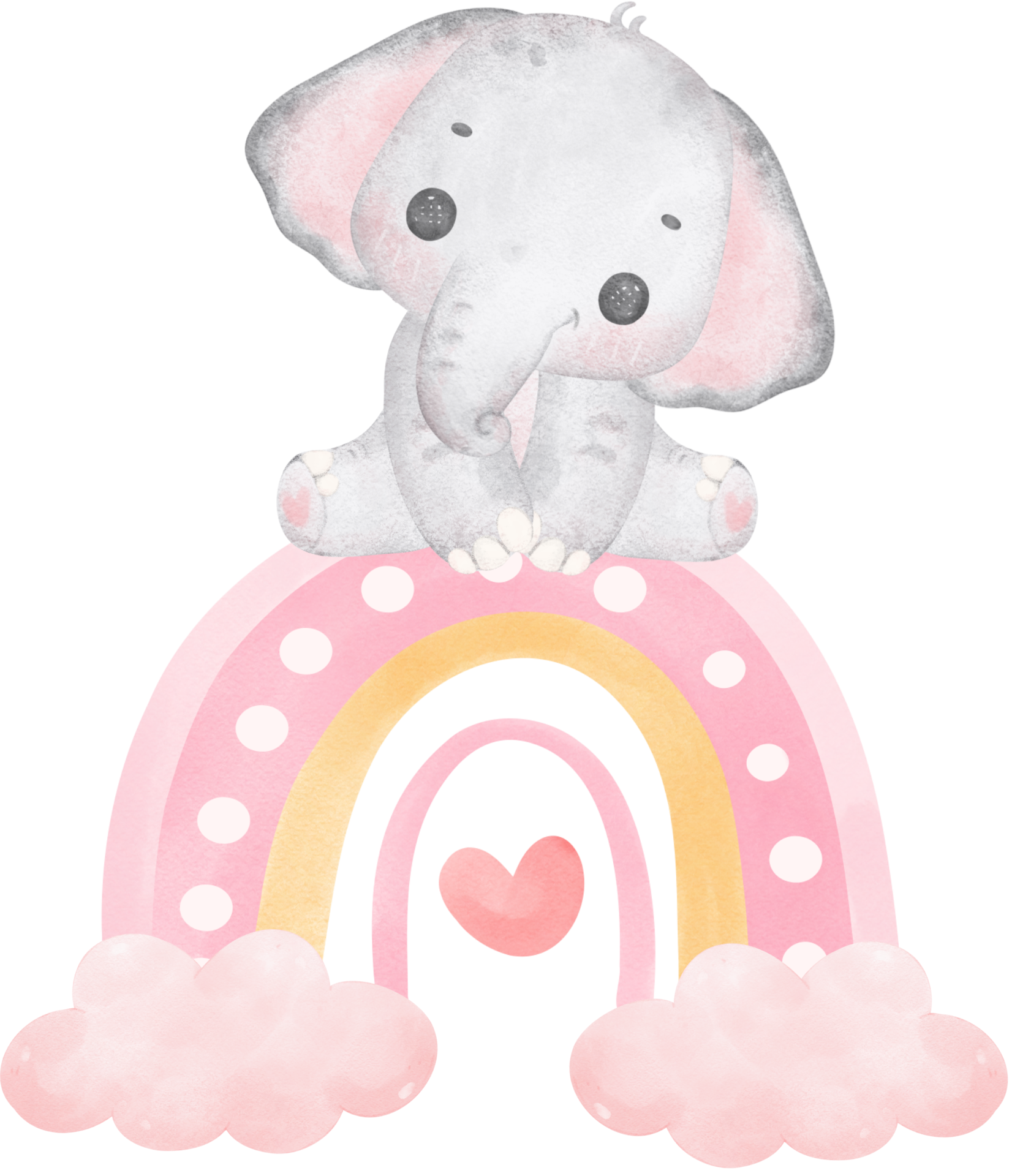 Elephant Girl Watercolor Clipart Set Graphic By