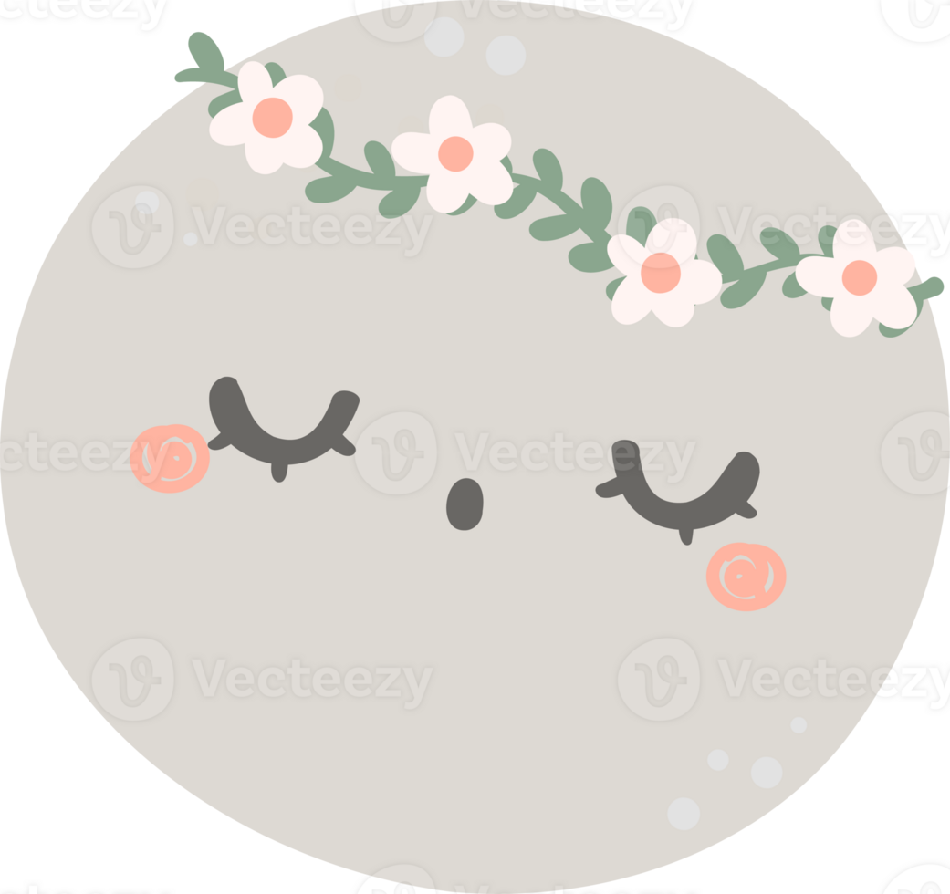 Cute Full Moon Sleeping Kawaii Nusery Sky 29604304 Png