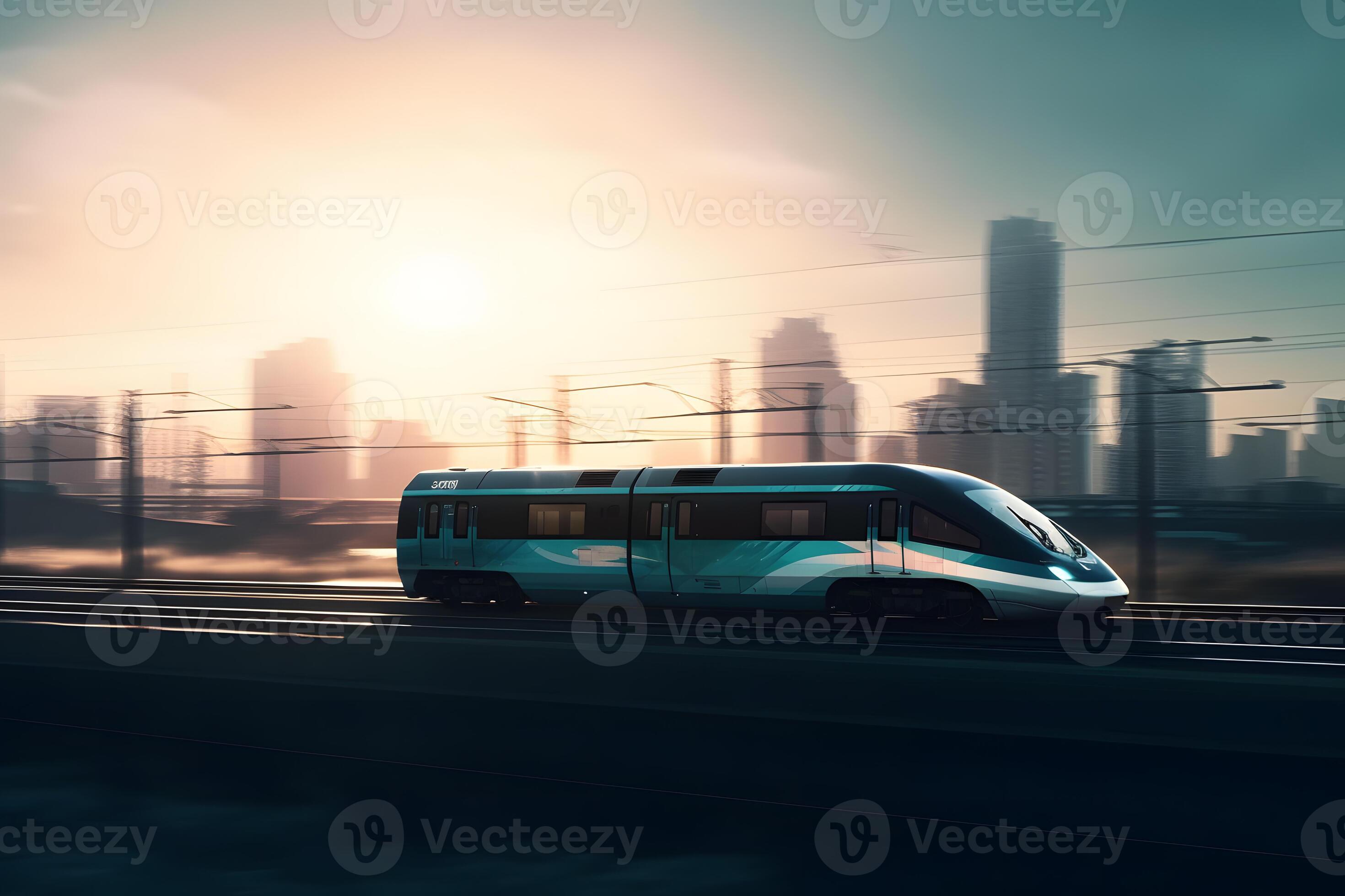 Modern high speed train. Neural network AI generated 29609917 Stock ...