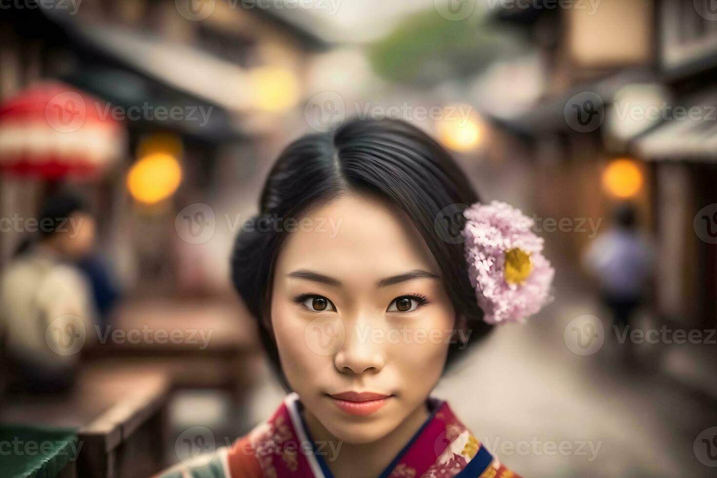 Portrait of a Japanese woman in national clothes. Neural network AI generated 29611131 Stock ...