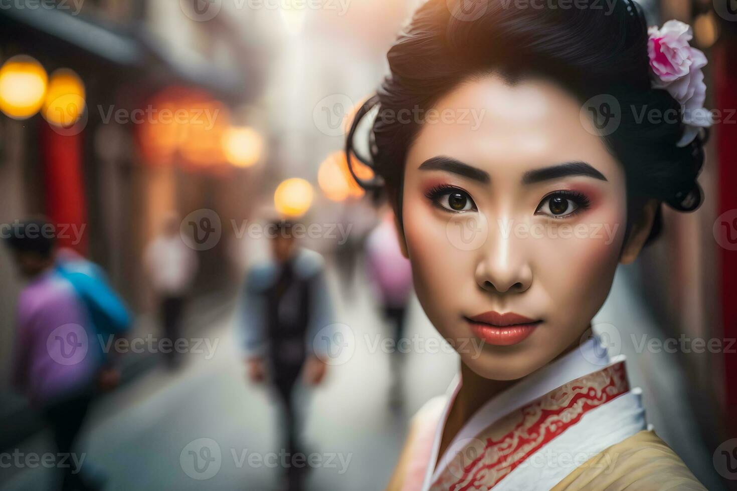 Portrait of a Japanese woman in national clothes. Neural network AI generated 29611133 Stock ...