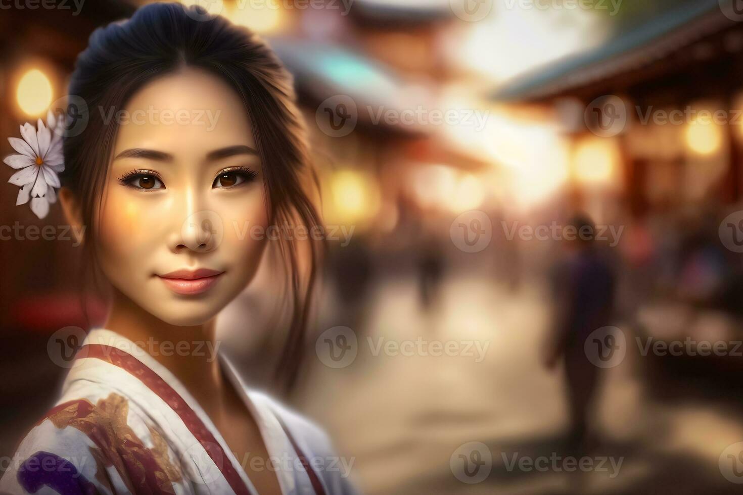 Portrait of a Japanese woman in national clothes. Neural network AI generated 29614990 Stock ...