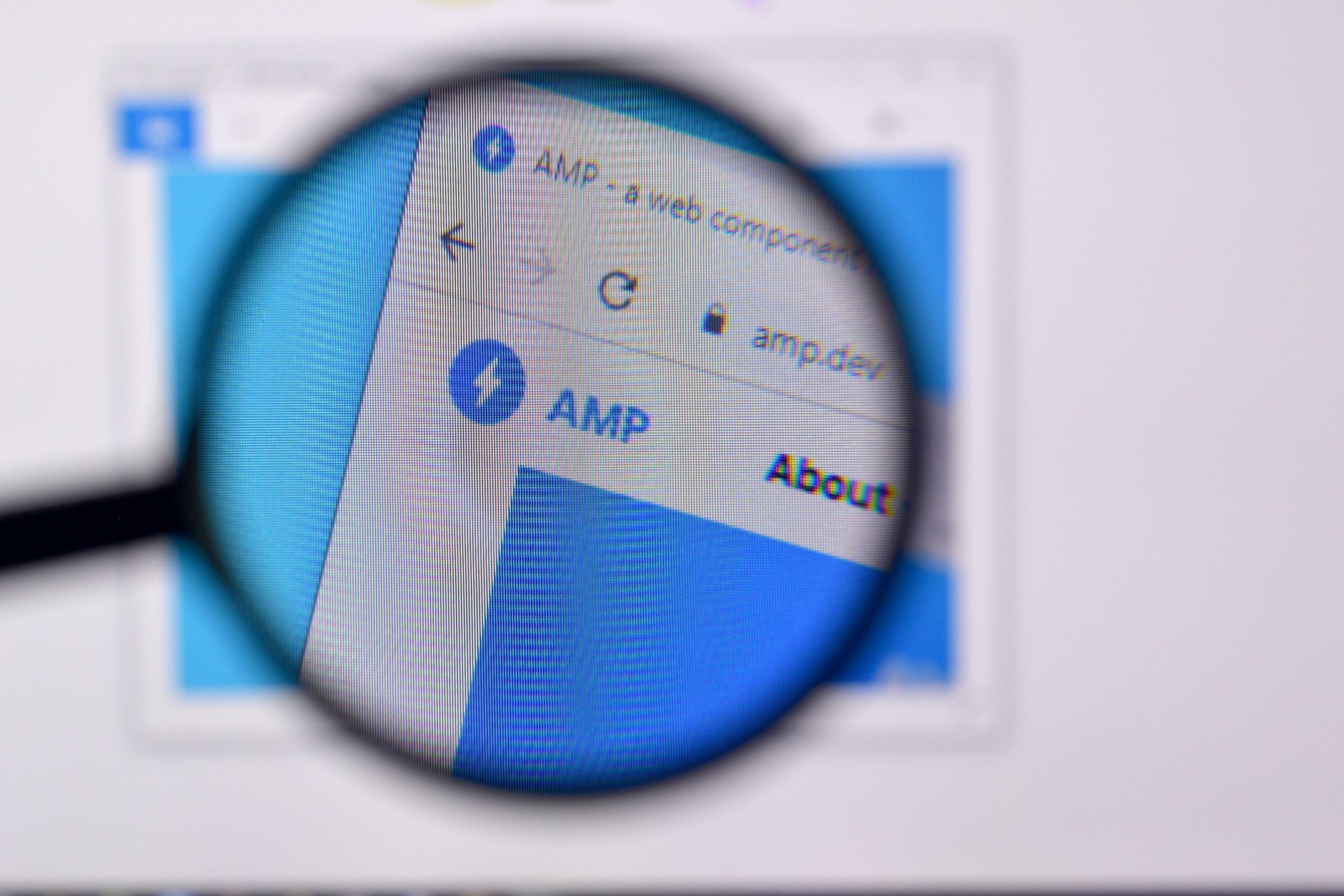 Homepage of amp website on the display of PC, url - amp.dev. 29619877 Stock Photo at Vecteezy