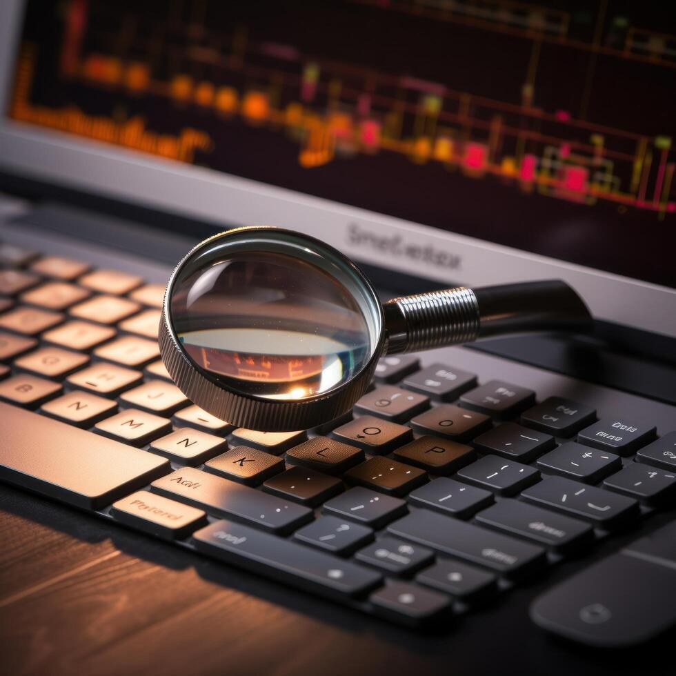 SEO. Magnifying glass on computer keyboard 29622118 Stock Photo at Vecteezy SEO. Magnifying glass on computer keyboard 29622118 Stock Photo at Vecteezy