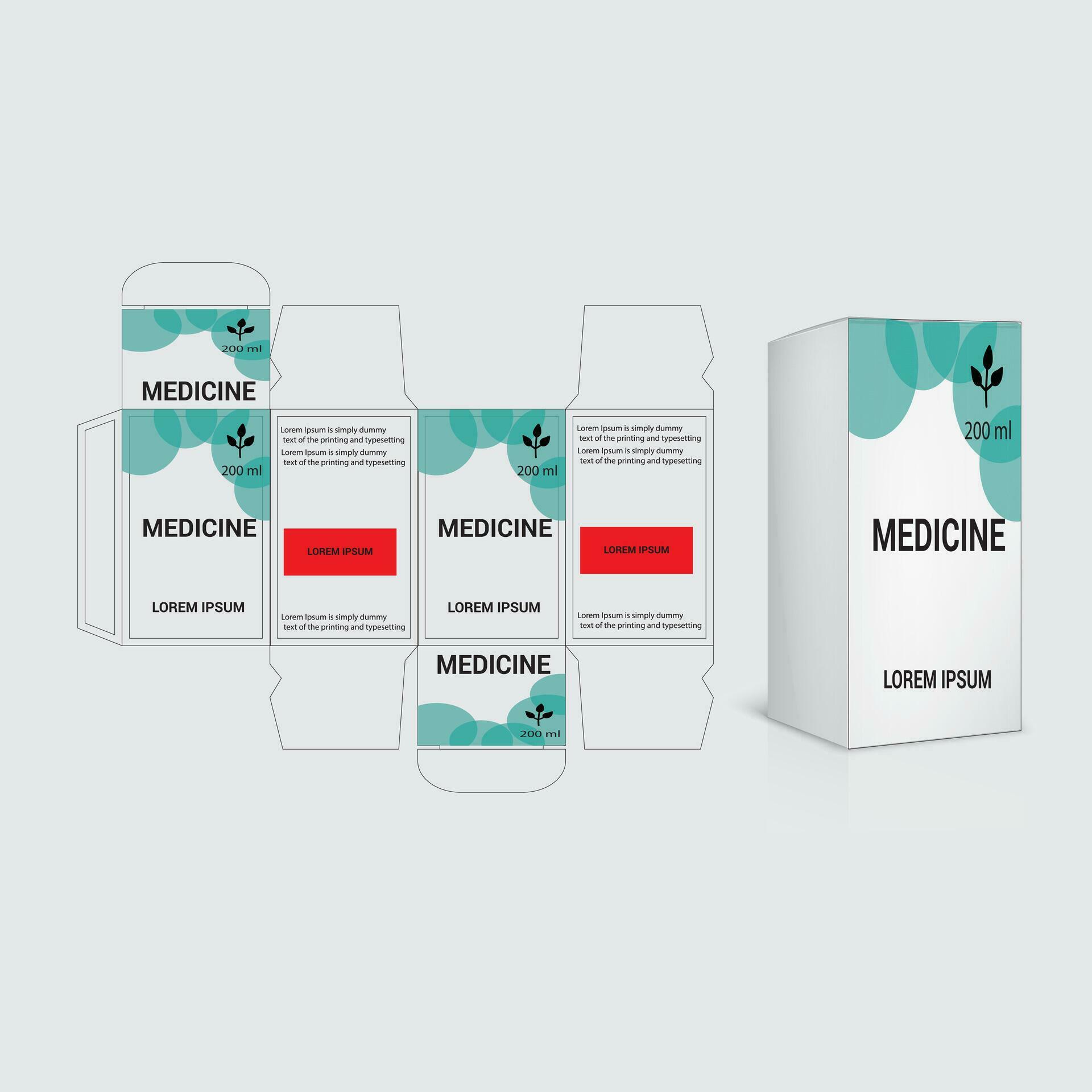 Supplements and Cosmetic box design, Package design template, box outline, Box Packaging design ...