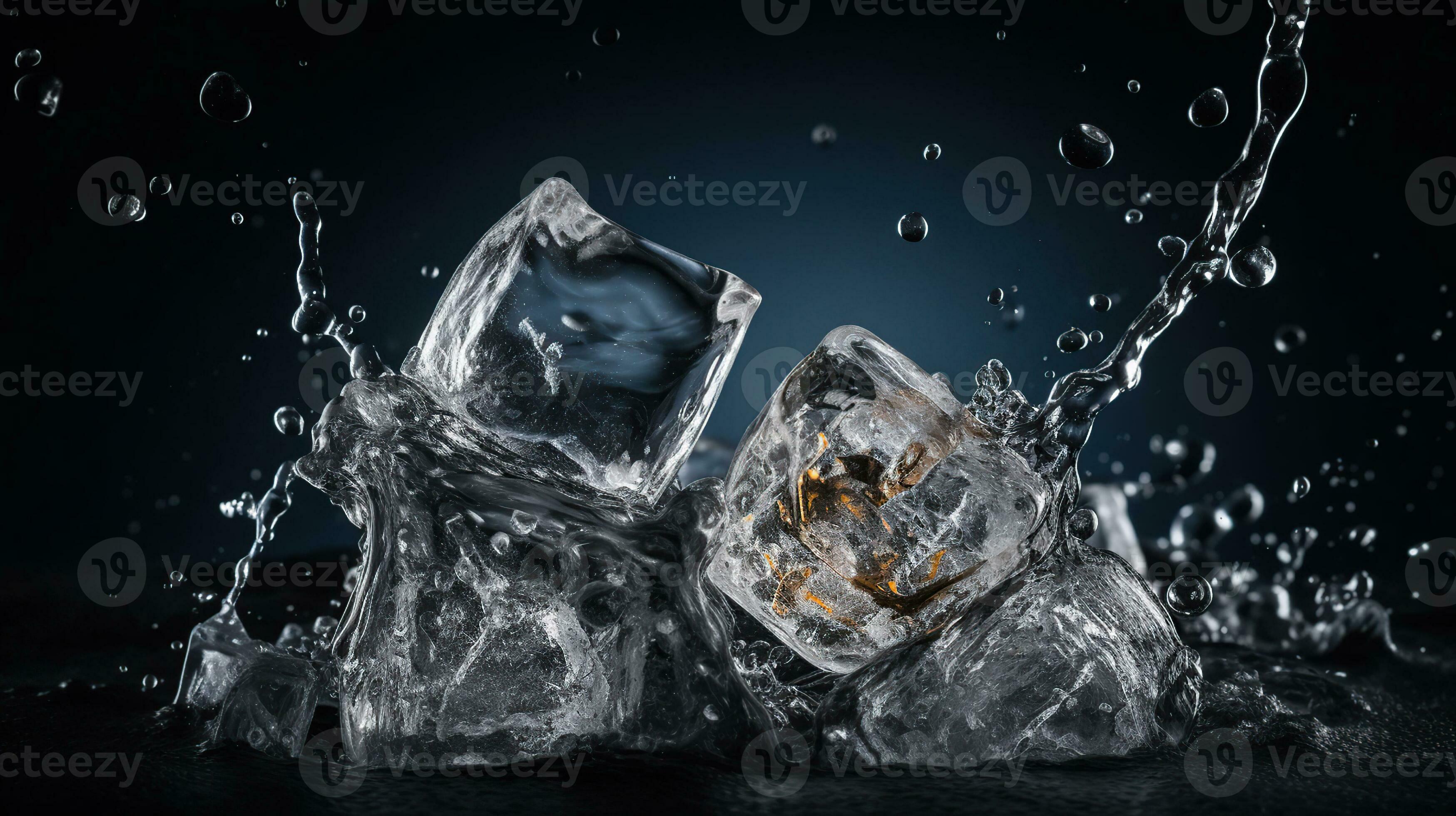 Ice Cubes In Flow Splashing - Cold And Refreshment, generative ai 29624551 Stock Photo at Vecteezy