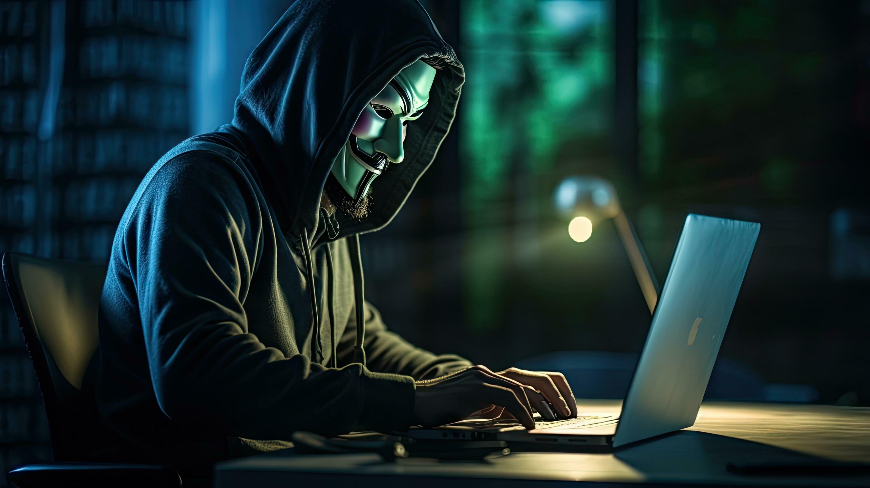 Hackers and Malware Hacker uses abstract laptop with binary code digital interface. 29631381 ...