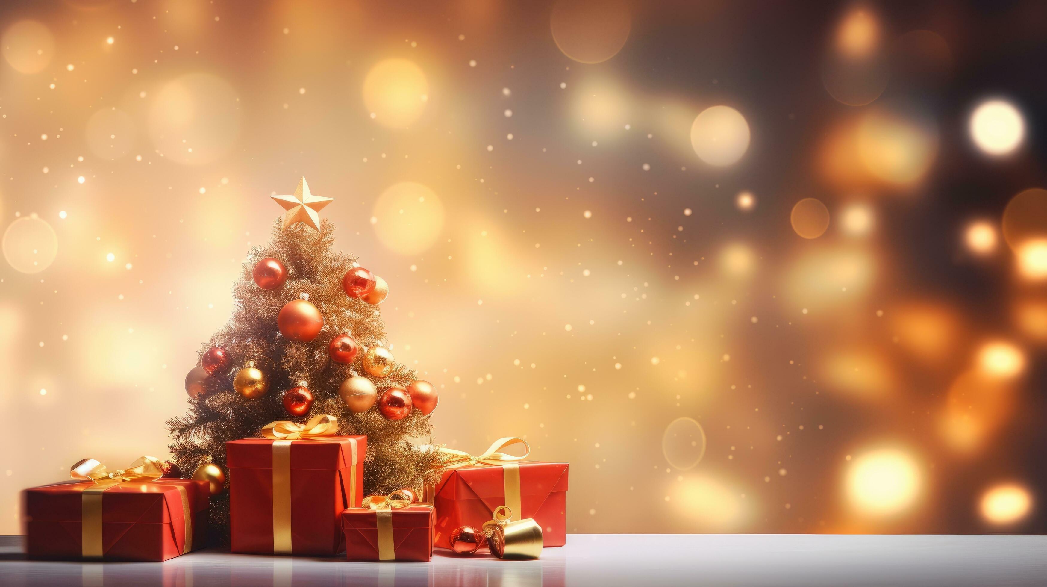 Happy New Year 2024, beautiful Christmas gift box with red ribbon and ...