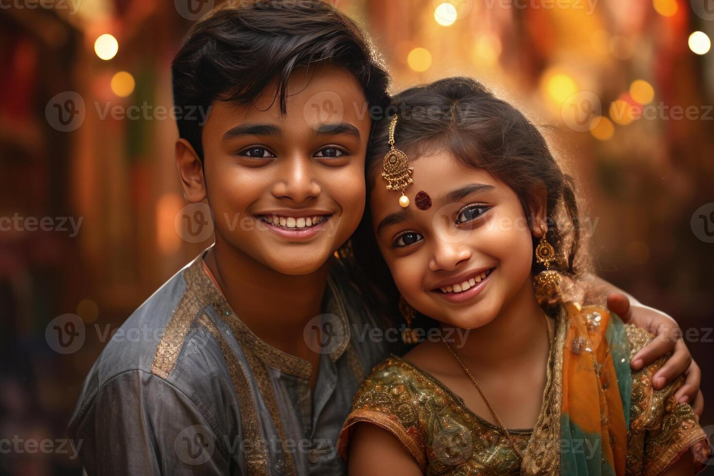 cute happy brother and sister generative AI 29640080 Stock Photo at ...