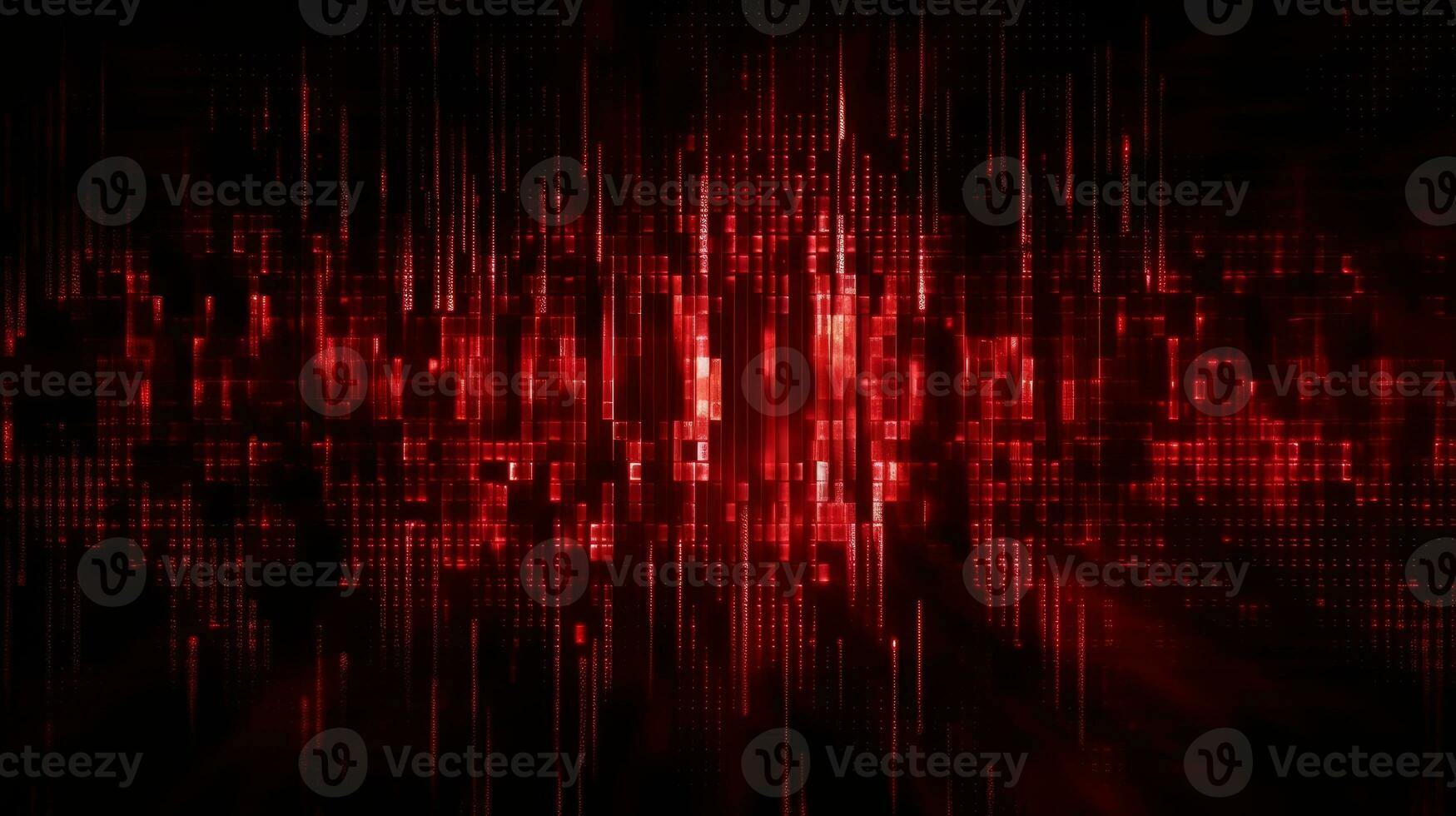Red abstract binary code elements on screen generative AI 29642135 ...
