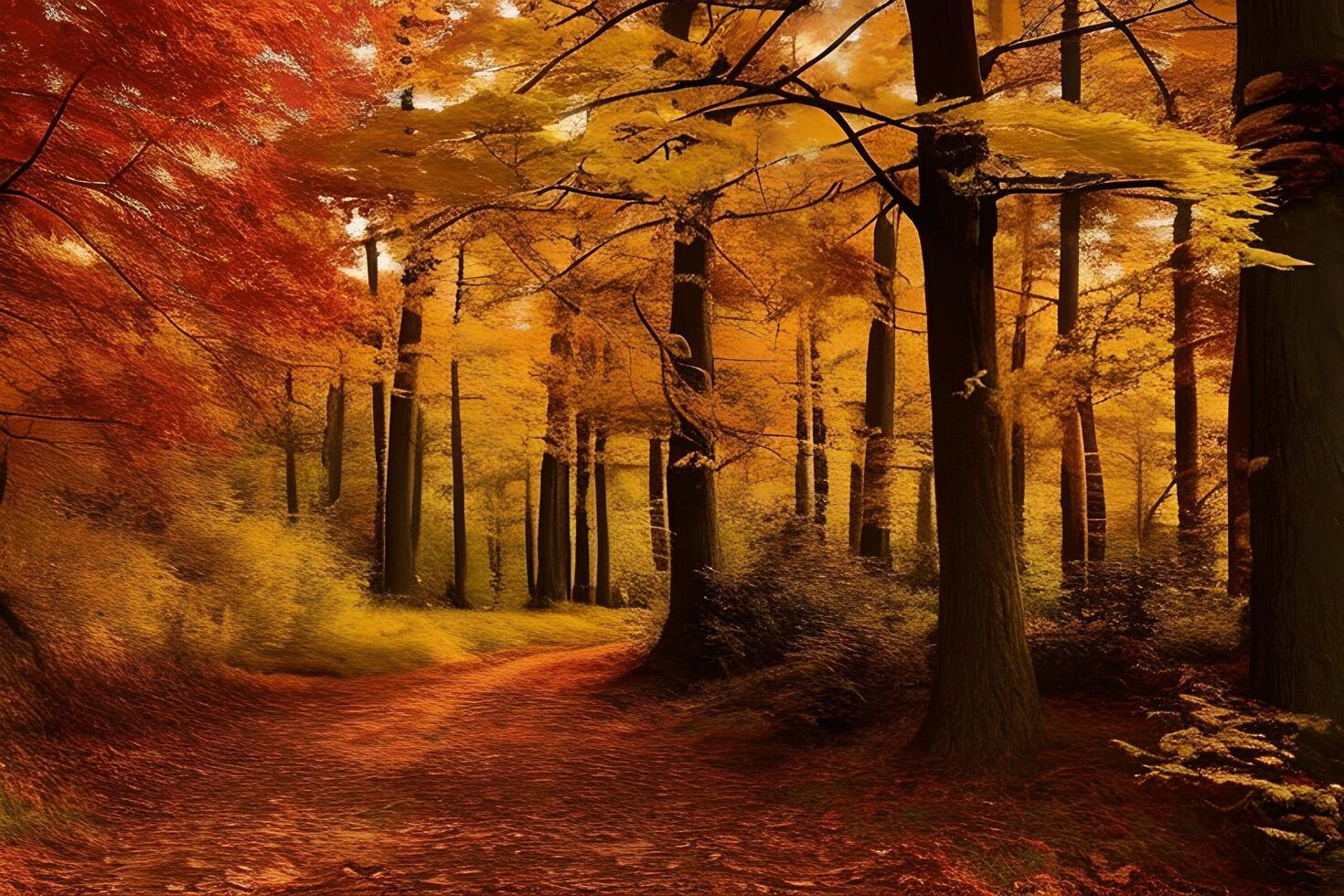Autumn Forest Background, Autumn Forest Landscape Background, Nature ...