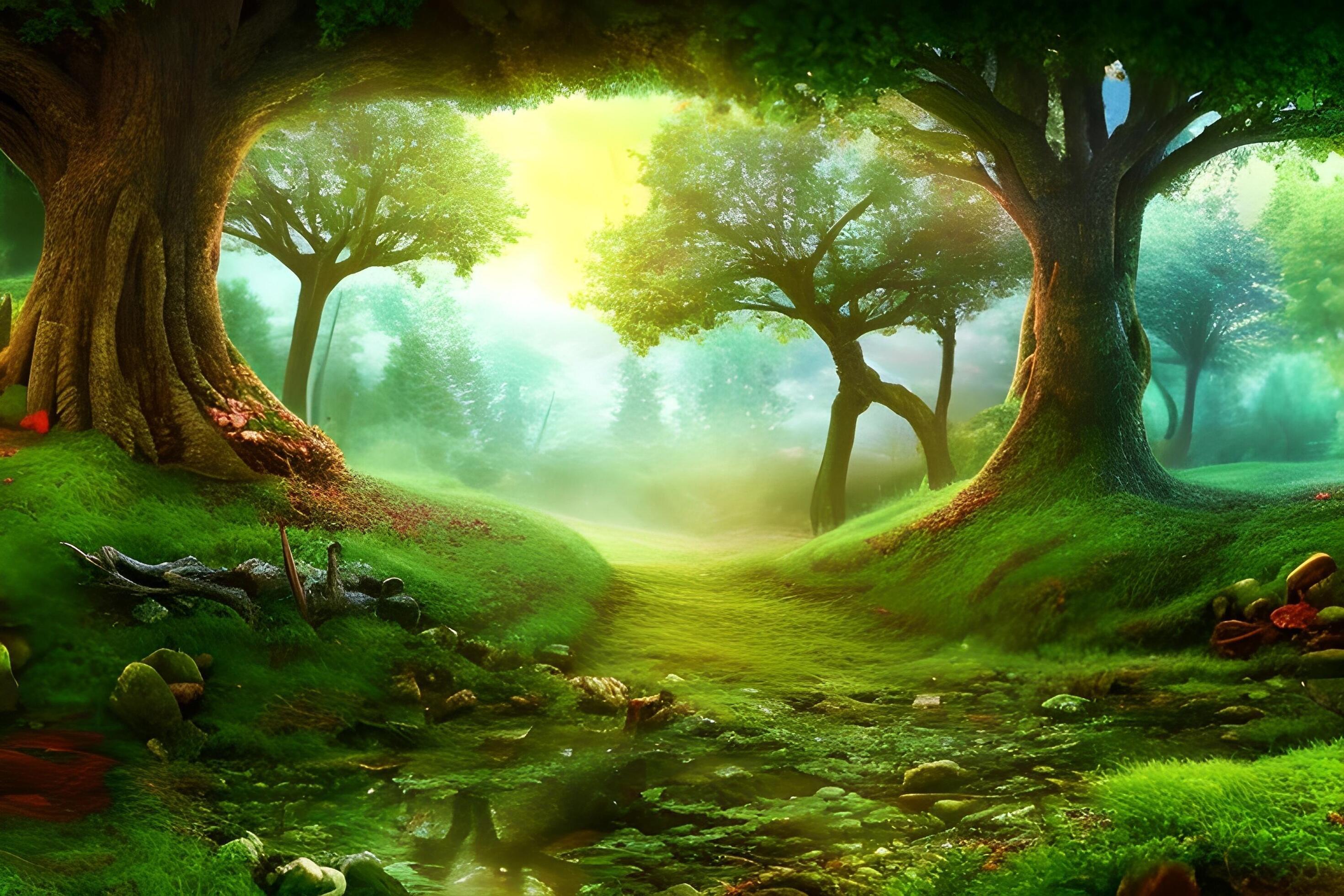 Magical Fairytale Forest Background, Magical Forest Landscape ... Magical Fairytale Forest Background, Magical Forest Landscape ...