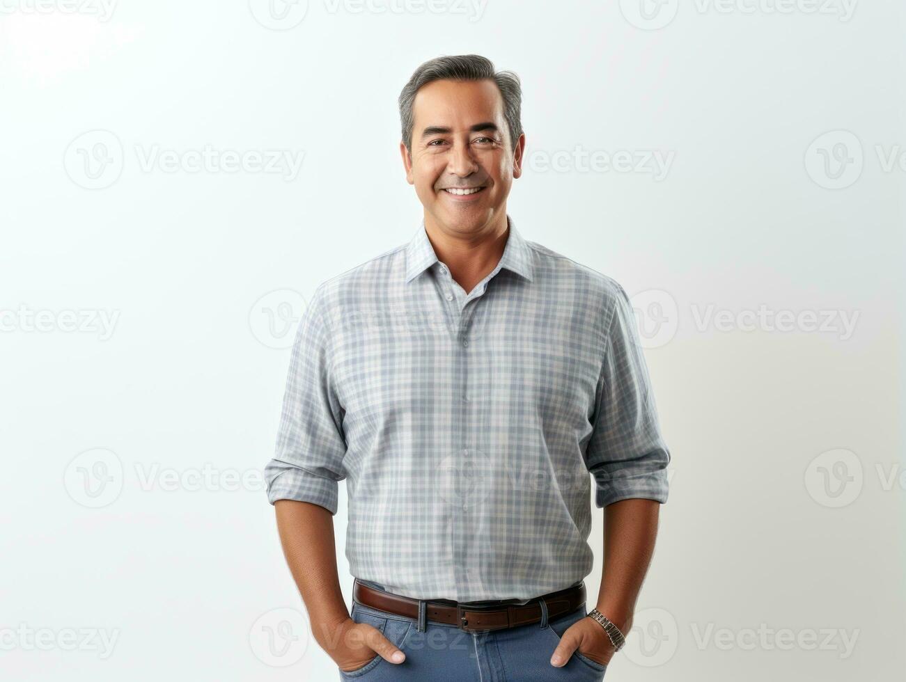 40 year old asian man in emotional pose on white background AI Generative 29654675 Stock Photo ...