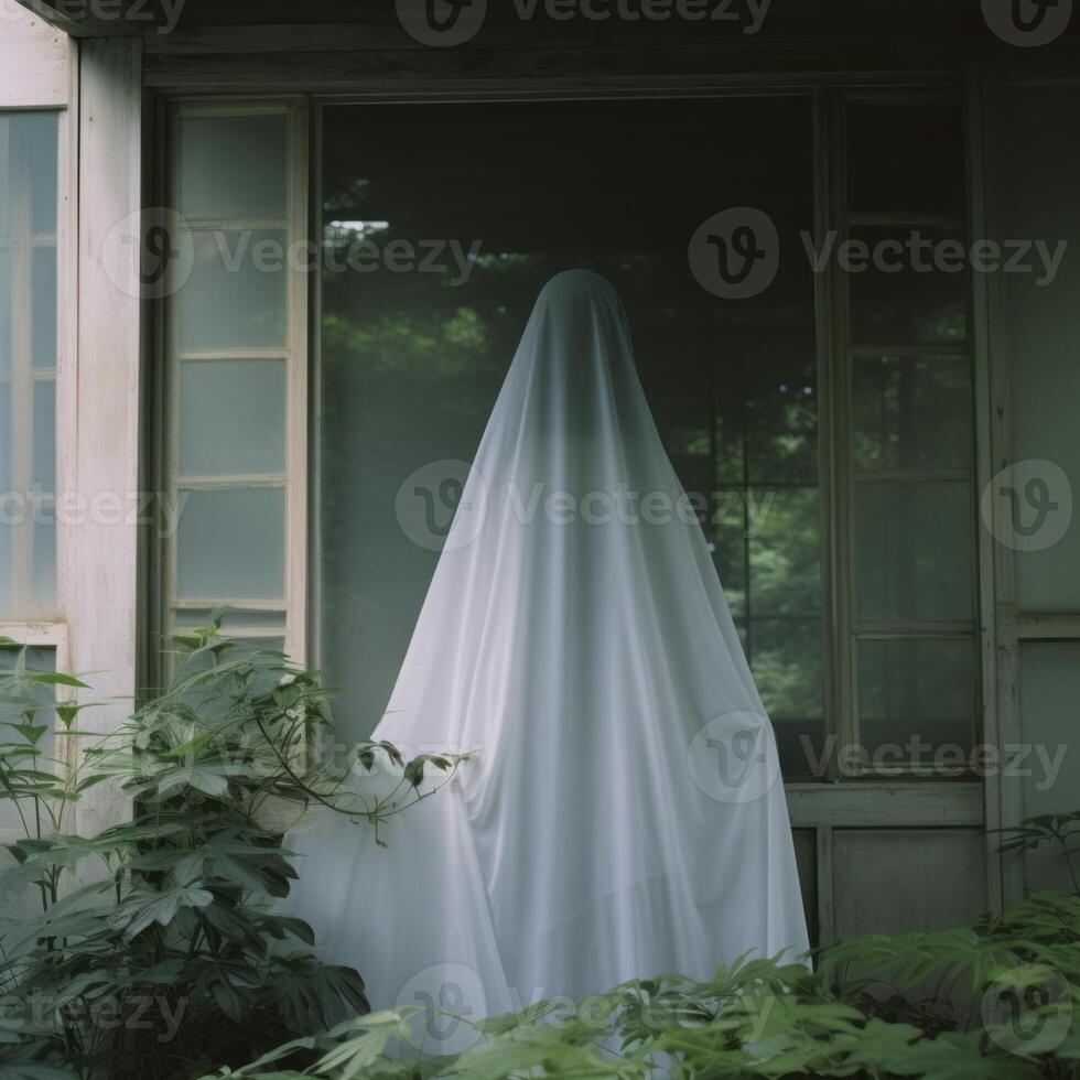 a ghostly figure standing in front of a window generative ai 29684816 Stock Photo at Vecteezy