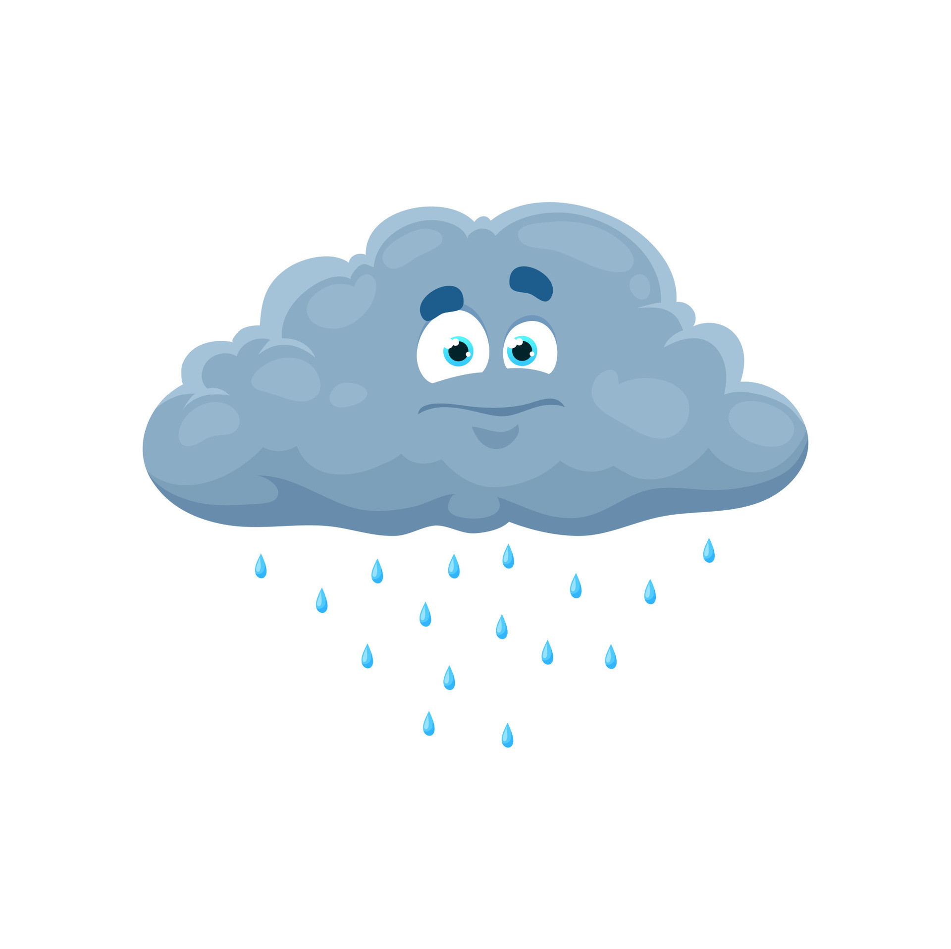 dibujos animados lluvioso nube clima personaje con lluvia 29694548 Vector en Vecteezy