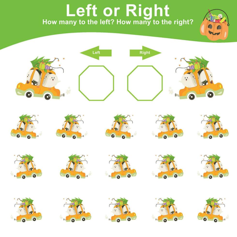 Mathematic activity page. Calculate and write the result. Left or Right ...