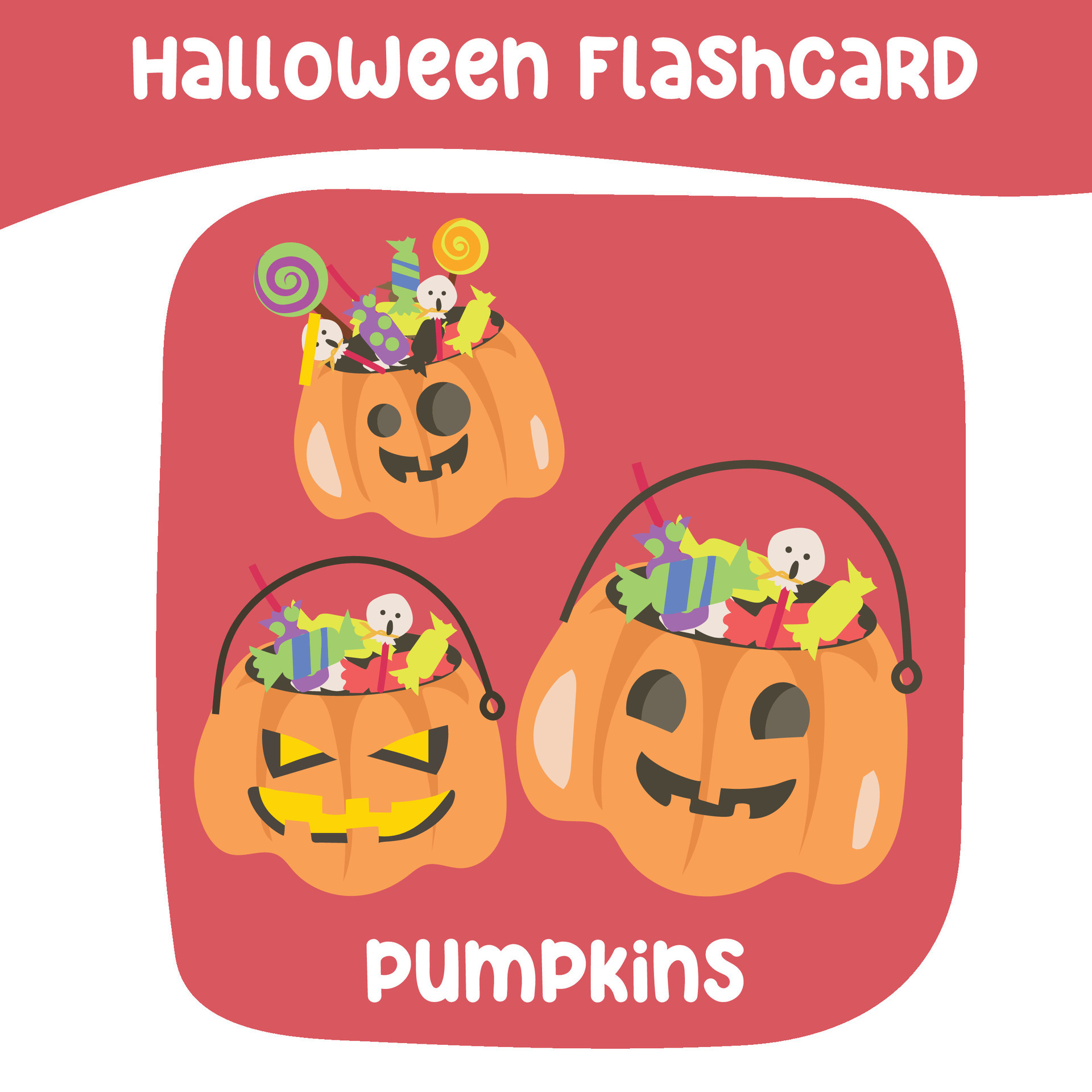 Halloween flashcard collection. Cute Halloween flashcards collection ...