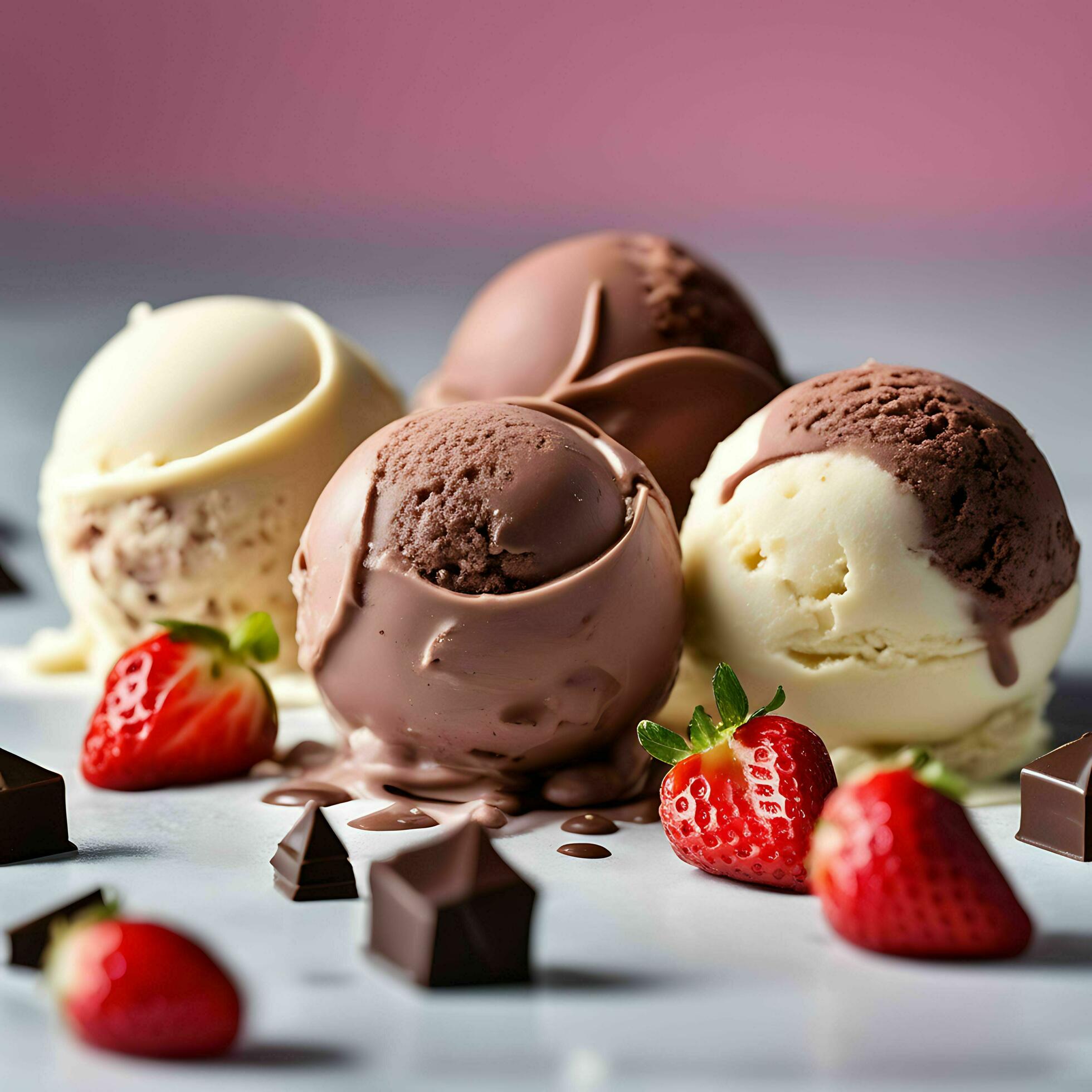 Chocolate Vanilla and Strawberry Ice Cream Isolated 29704542 Stock Photo at Vecteezy