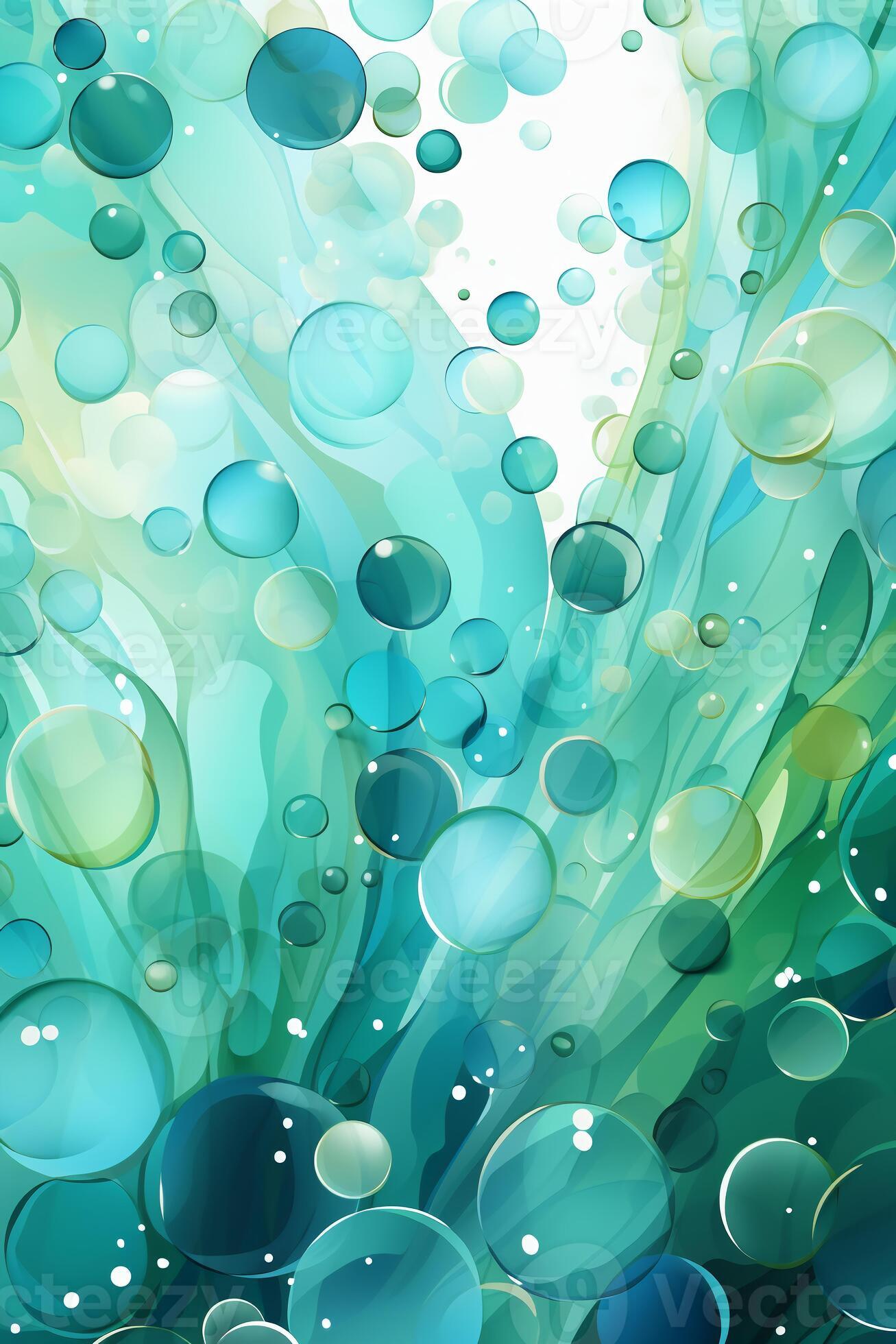 Underwater bubbles pattern background vector, green and blue. AI ...