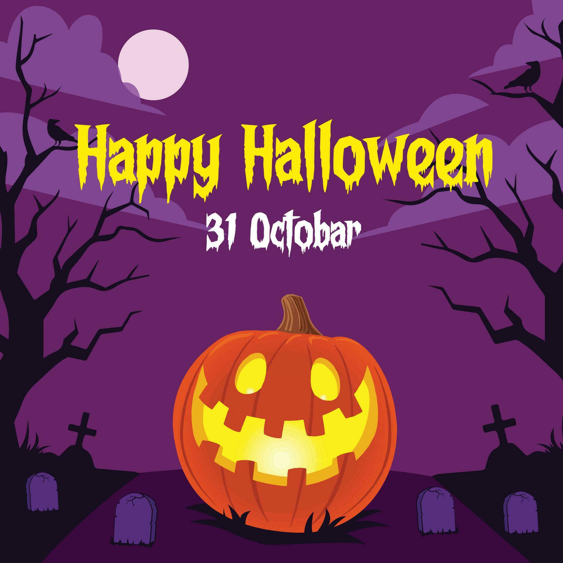 Happy Halloween Post 29709966 Vector Art At Vecteezy