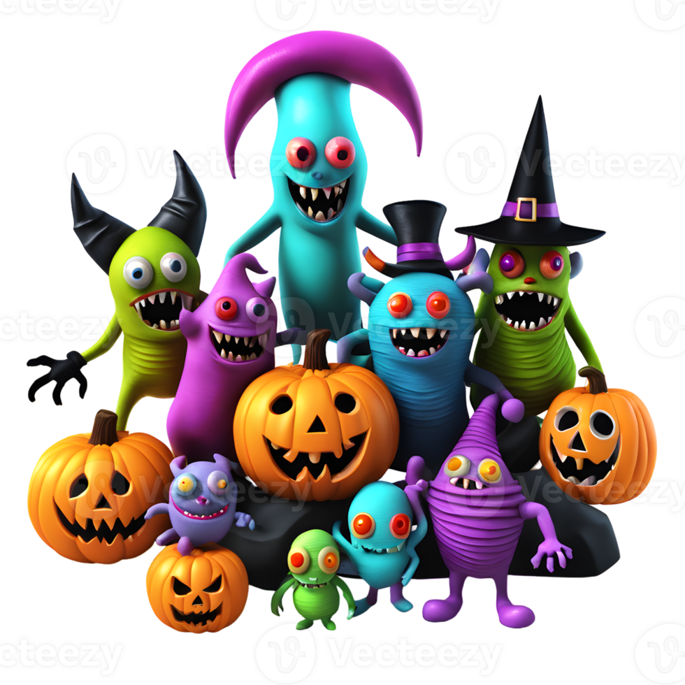 Halloween Monster Clipart, Happy Halloween Day Design, Generative AI ...