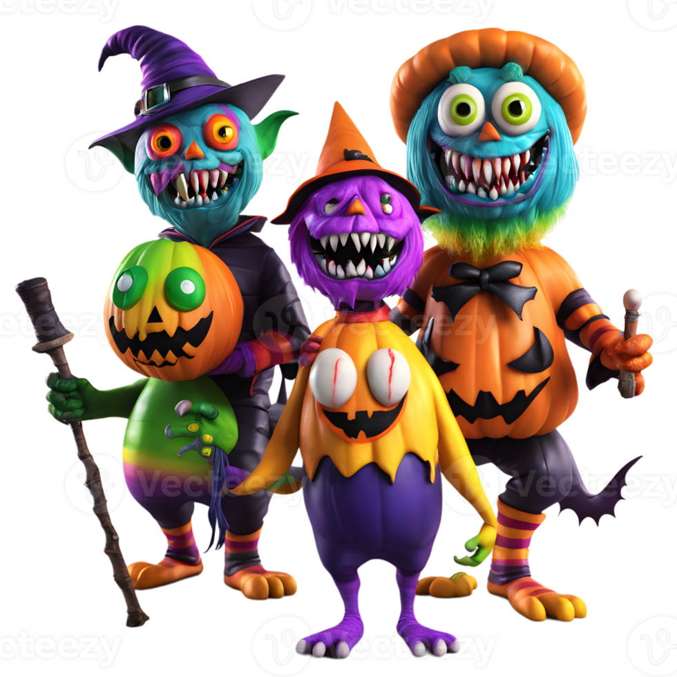 Halloween Monster Clipart, Happy Halloween Day Design, Generative AI ...