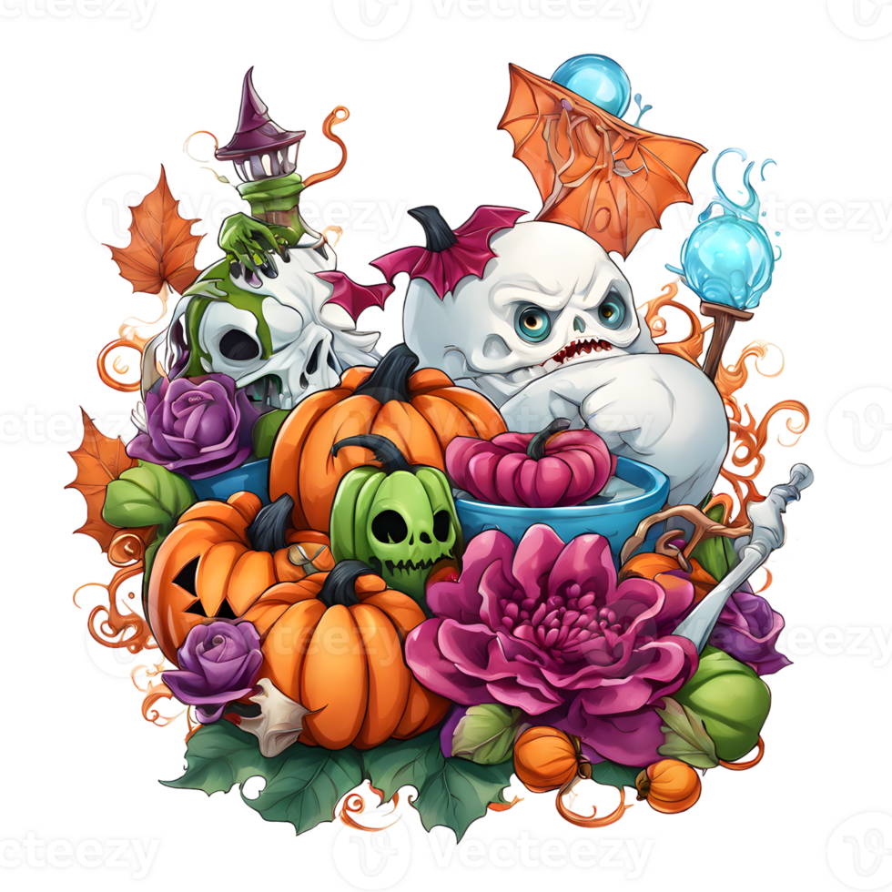 Halloween Monsters Clipart, Happy Halloween Day Composition, Generative ...