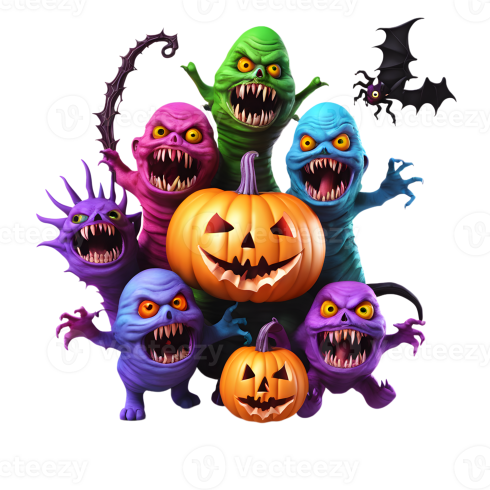 Halloween Monster Clipart, Happy Halloween Day Design, Generative AI ...
