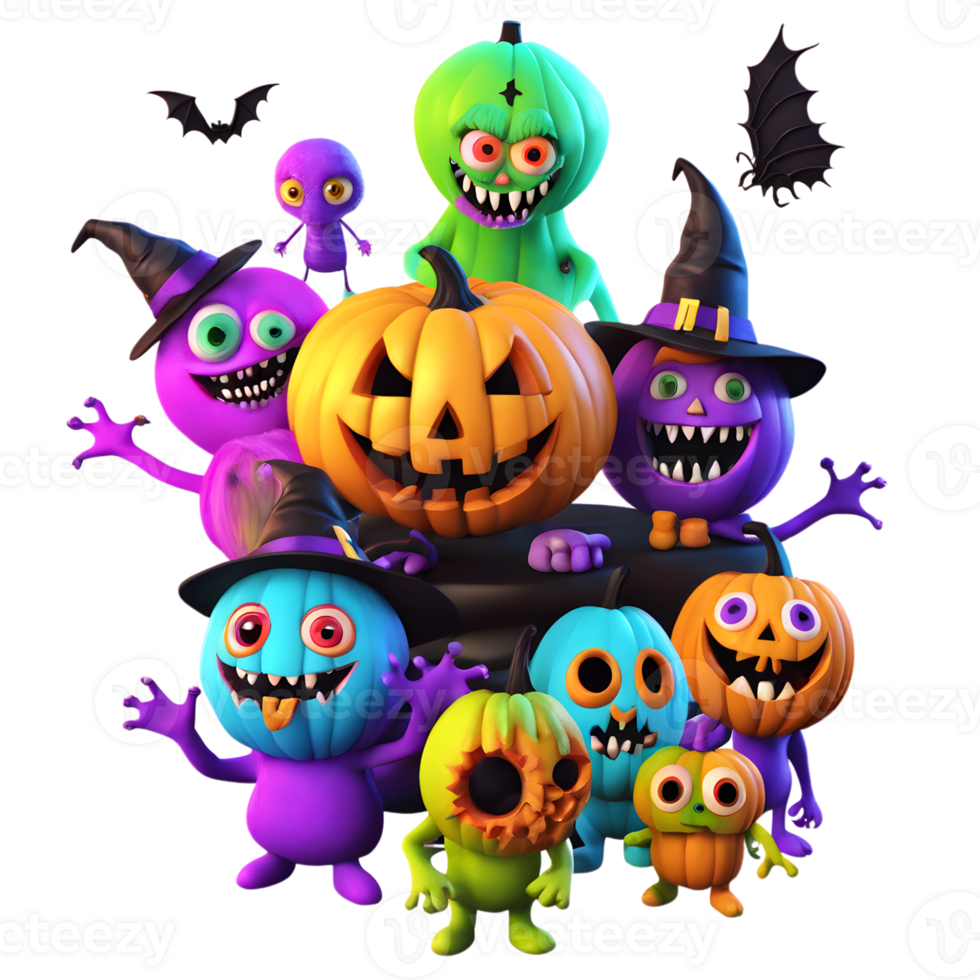 Halloween Monster Clipart, Happy Halloween Day Design, Generative AI ...