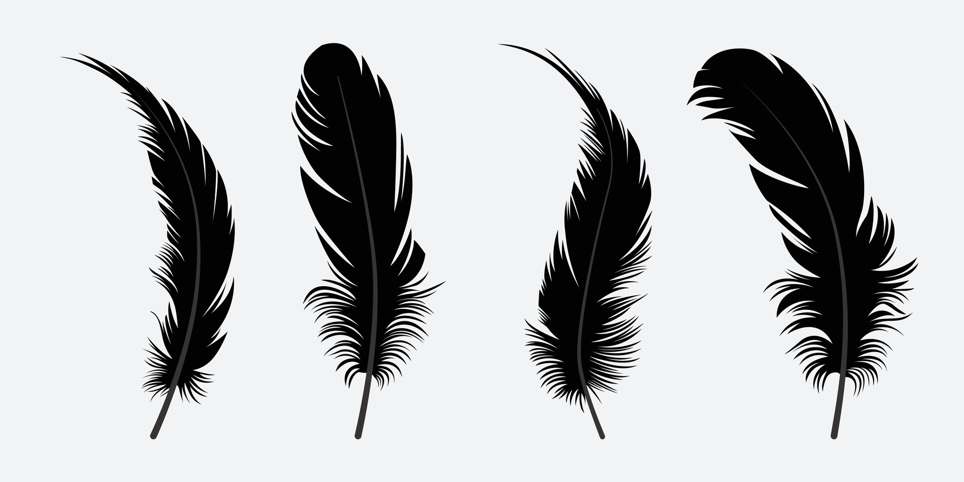 Feather vector icon set, Simple style vector illustration white ...