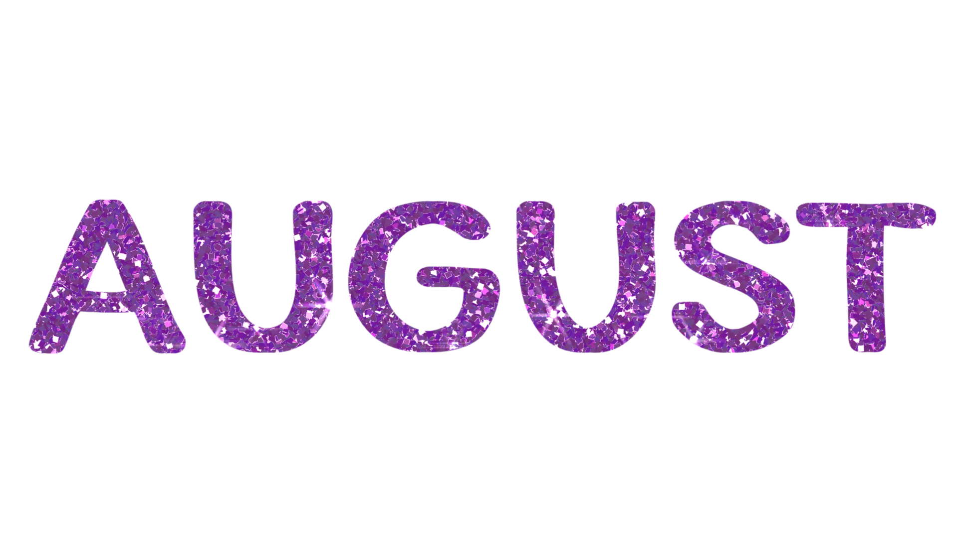 Purple glitter AUGUST Letters Icon. August sign. Design for decorating ...