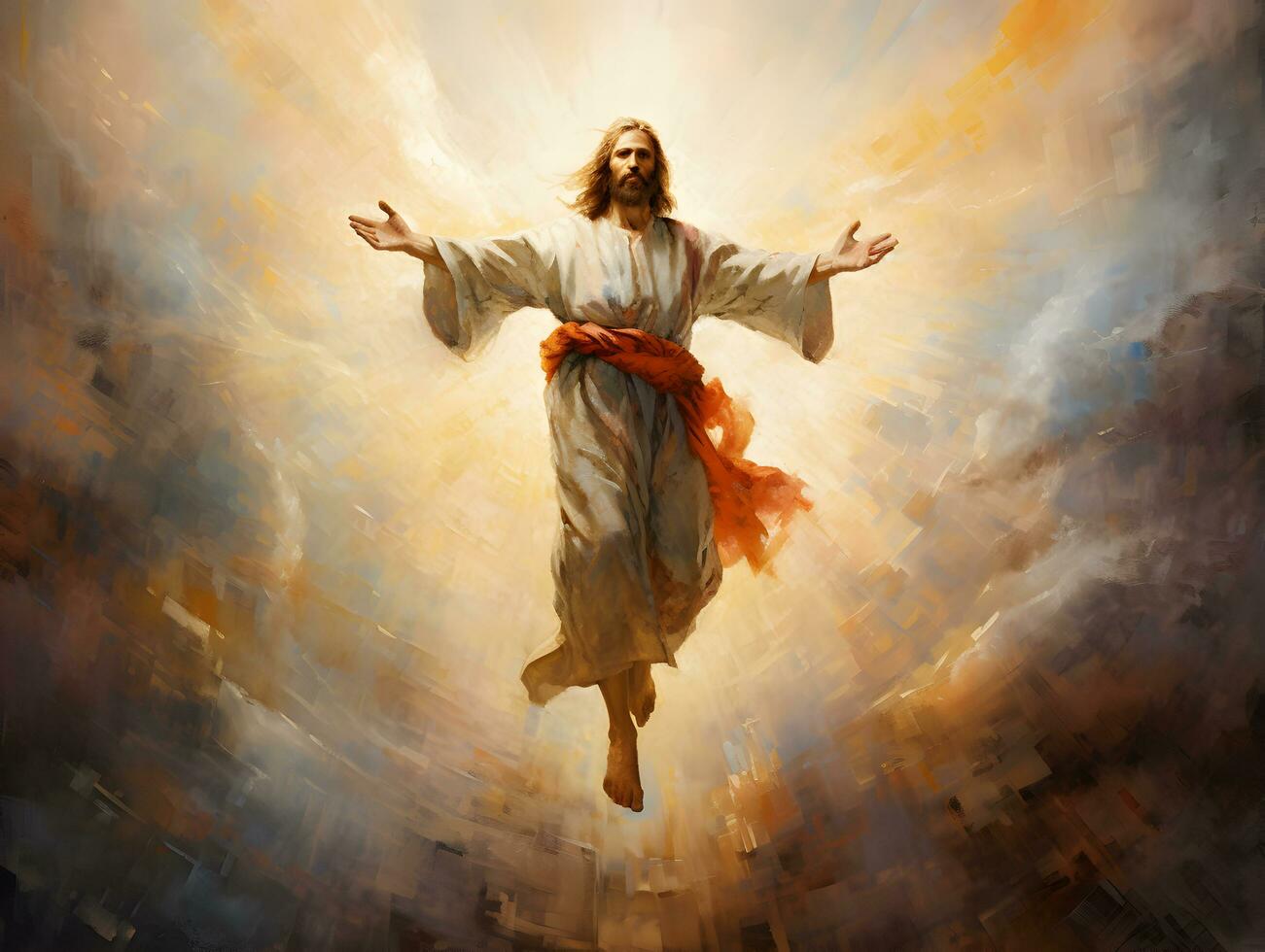 Resurrected Jesus Christ ascending to heaven. God, Heaven and Second ... Resurrected Jesus Christ ascending to heaven. God, Heaven and Second ...