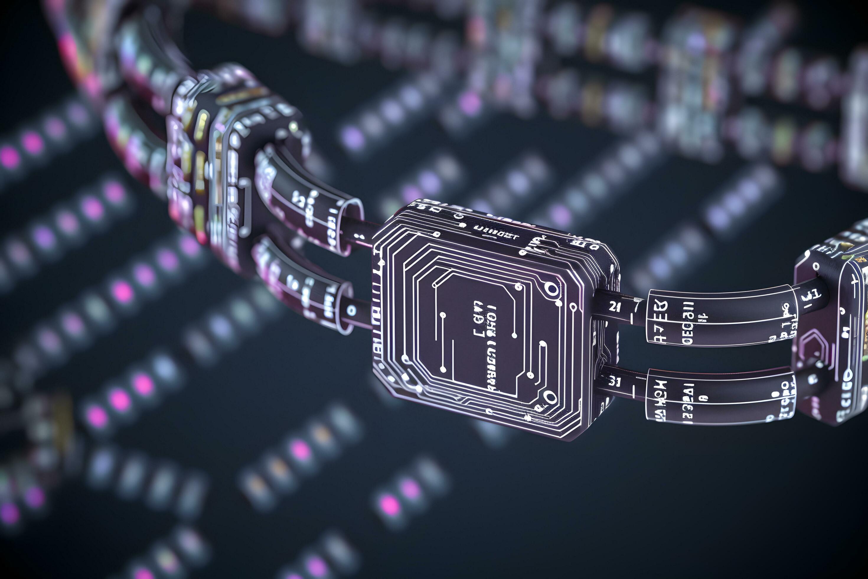 Digital chains with coding. Blockchain concept. 29725833 Stock Photo at ...