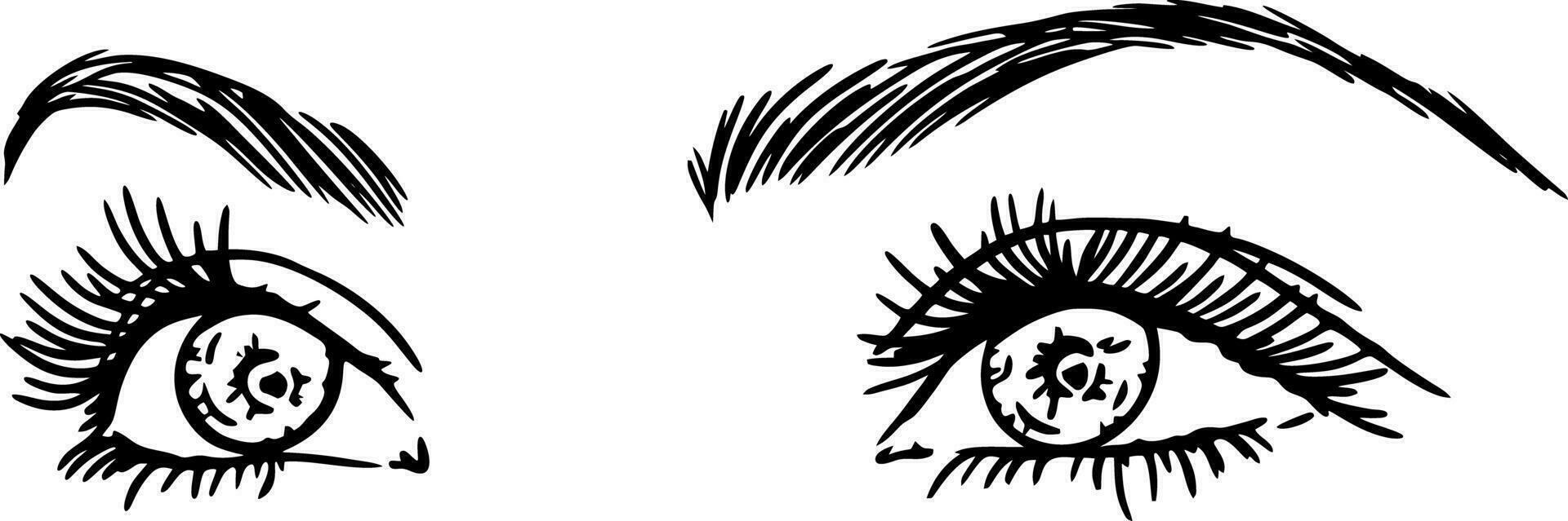 Beautiful Female Eyes Looking Up Vector Illustration 29730686 Vector Art At Vecteezy