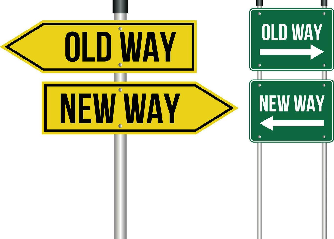 Old Way New Way Sign Posts Illustration 29736994 Vector Art At Vecteezy