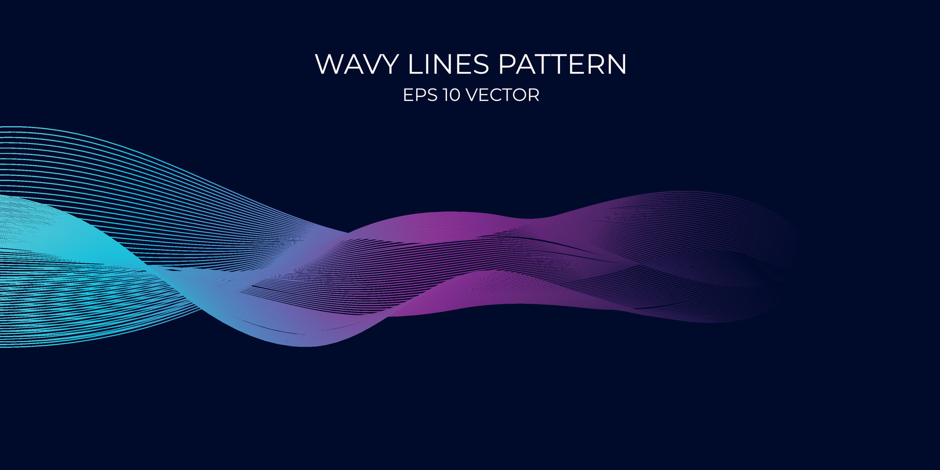 Vector wavy lines pattern smooth curve flowing dynamic blue green ...