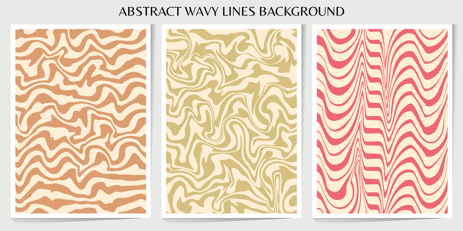 Set of abstract wavy lines seamless pattern. Sunburst, swirl, grunge ...