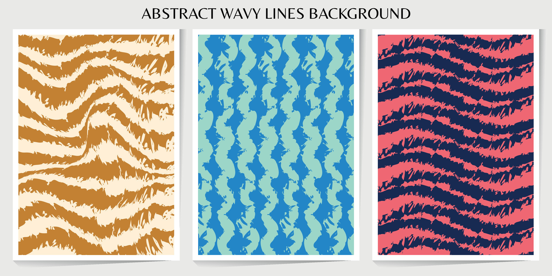 Set of abstract wavy lines seamless pattern. Sunburst, swirl, grunge ...