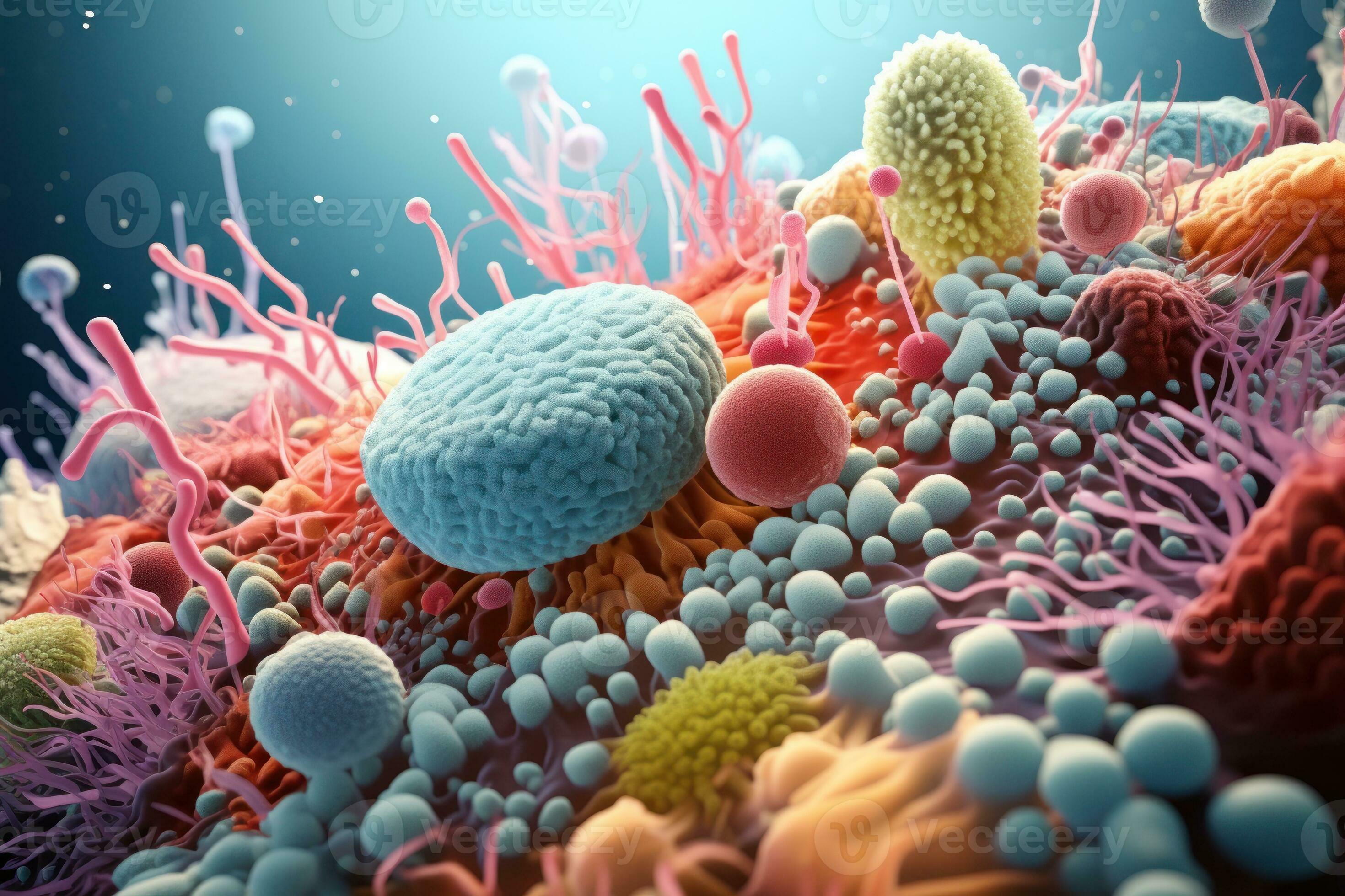 Bacterial Diversity Microscopic View Of Various Bacteria Species Diverse Shapes And