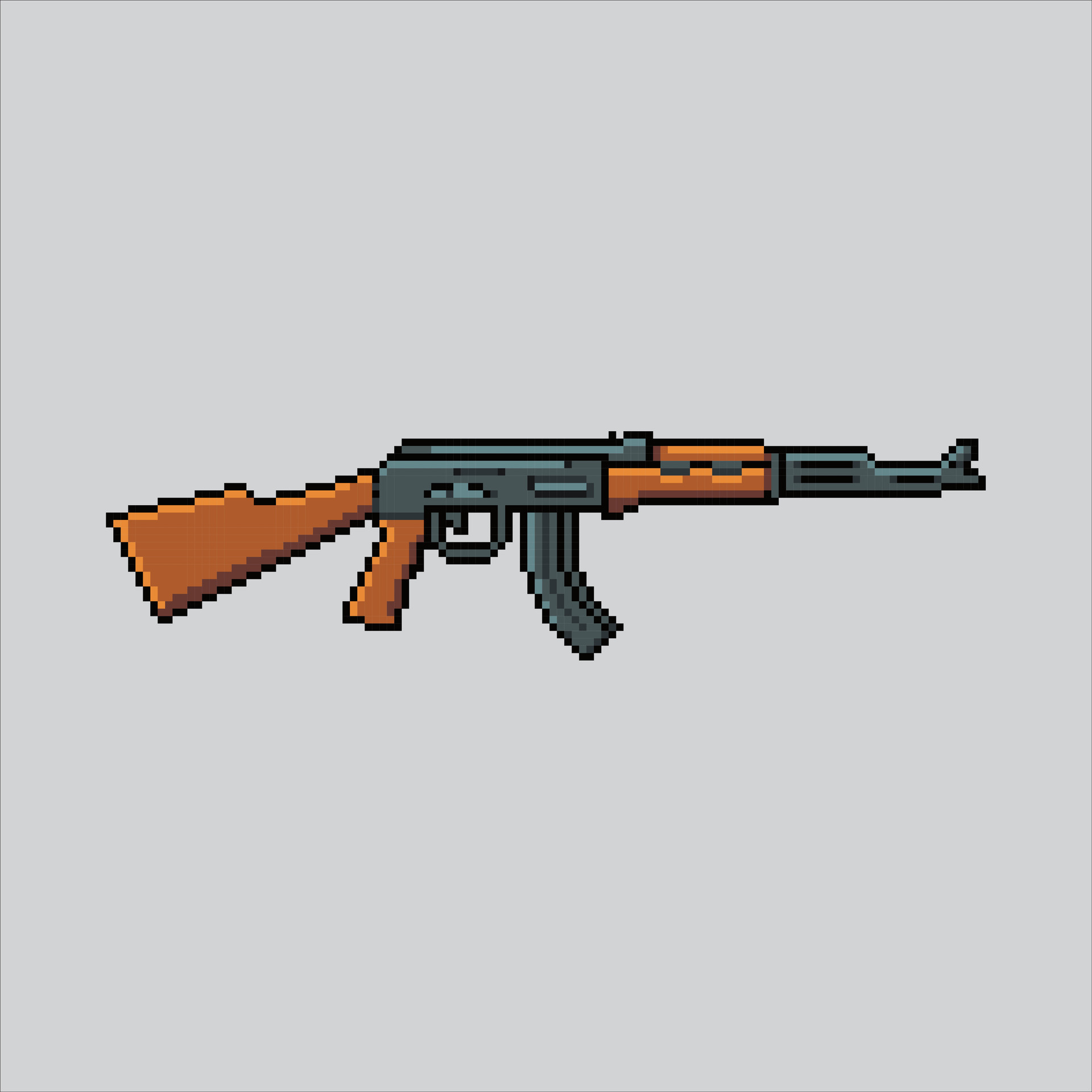 Pixel Art Smg Pixelated Short Machine Gun Smg Weapon Icons Background