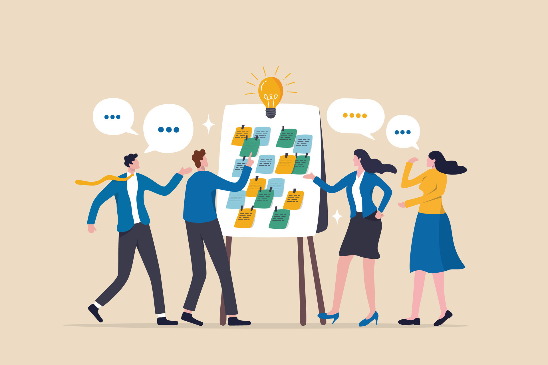 Workshop or business discussion, meeting or brainstorm new idea ...